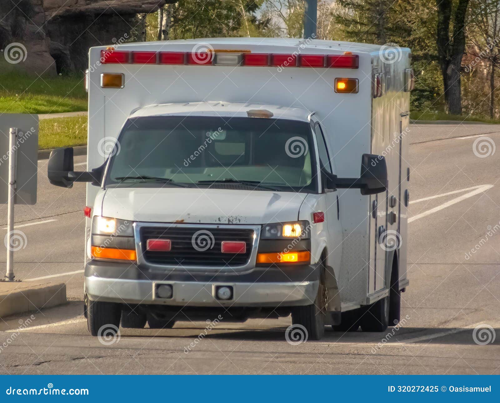 A Front View of a Plain White Ambulance Stock Image - Image of care ...