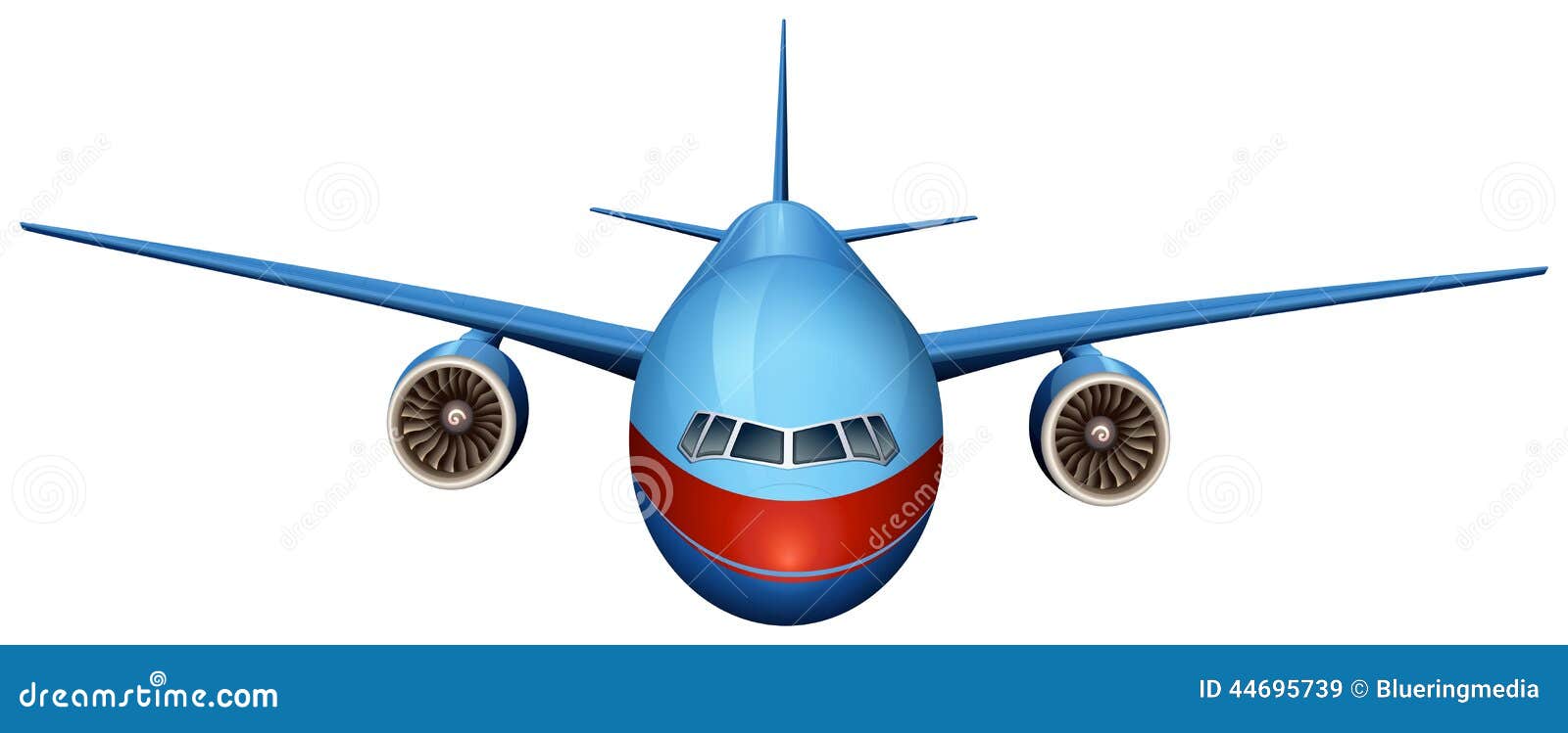 A front view of a plane stock vector. Illustration of front - 44695739