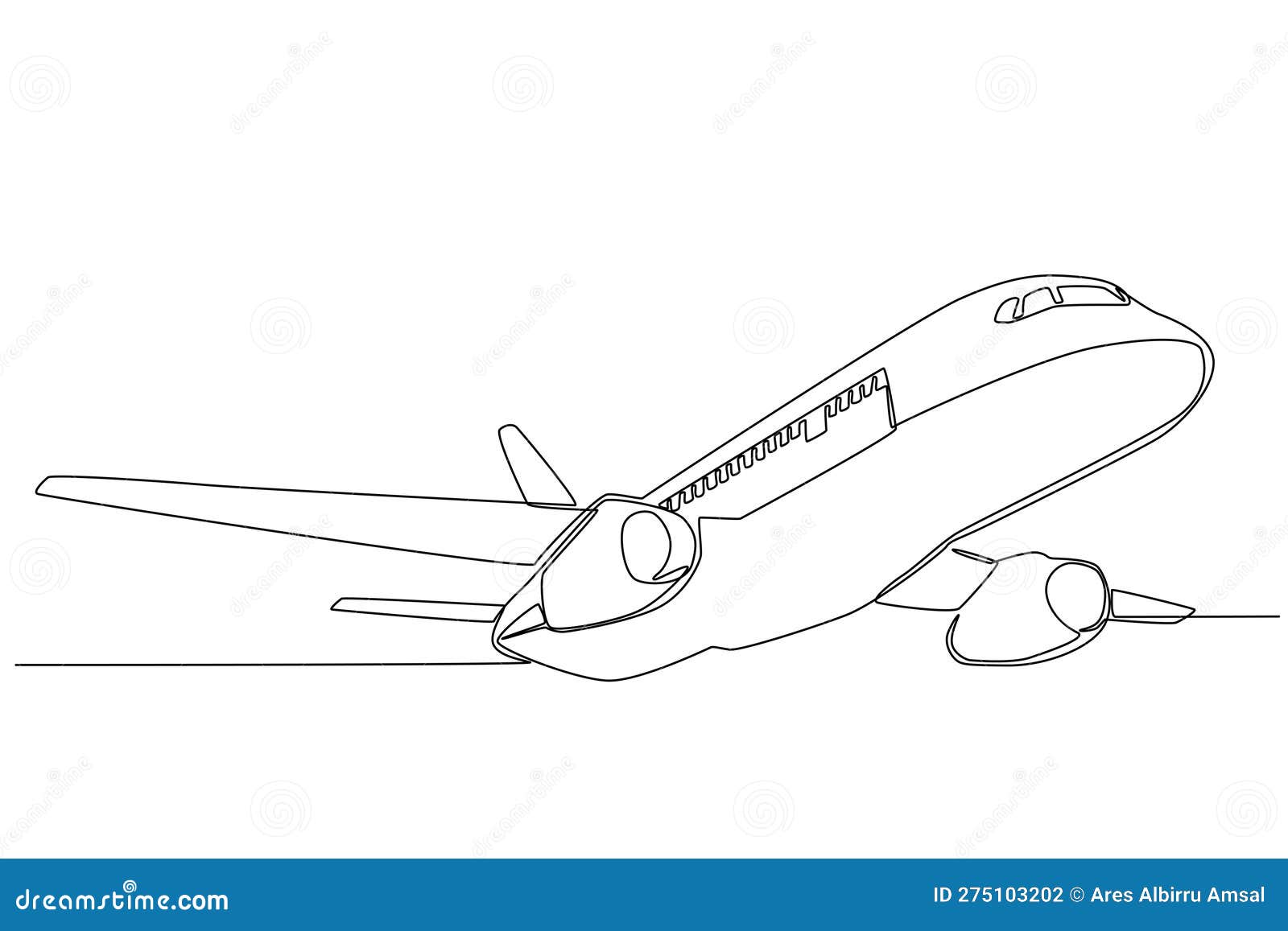 Front View of a Plane Taking Off Stock Vector - Illustration of ...