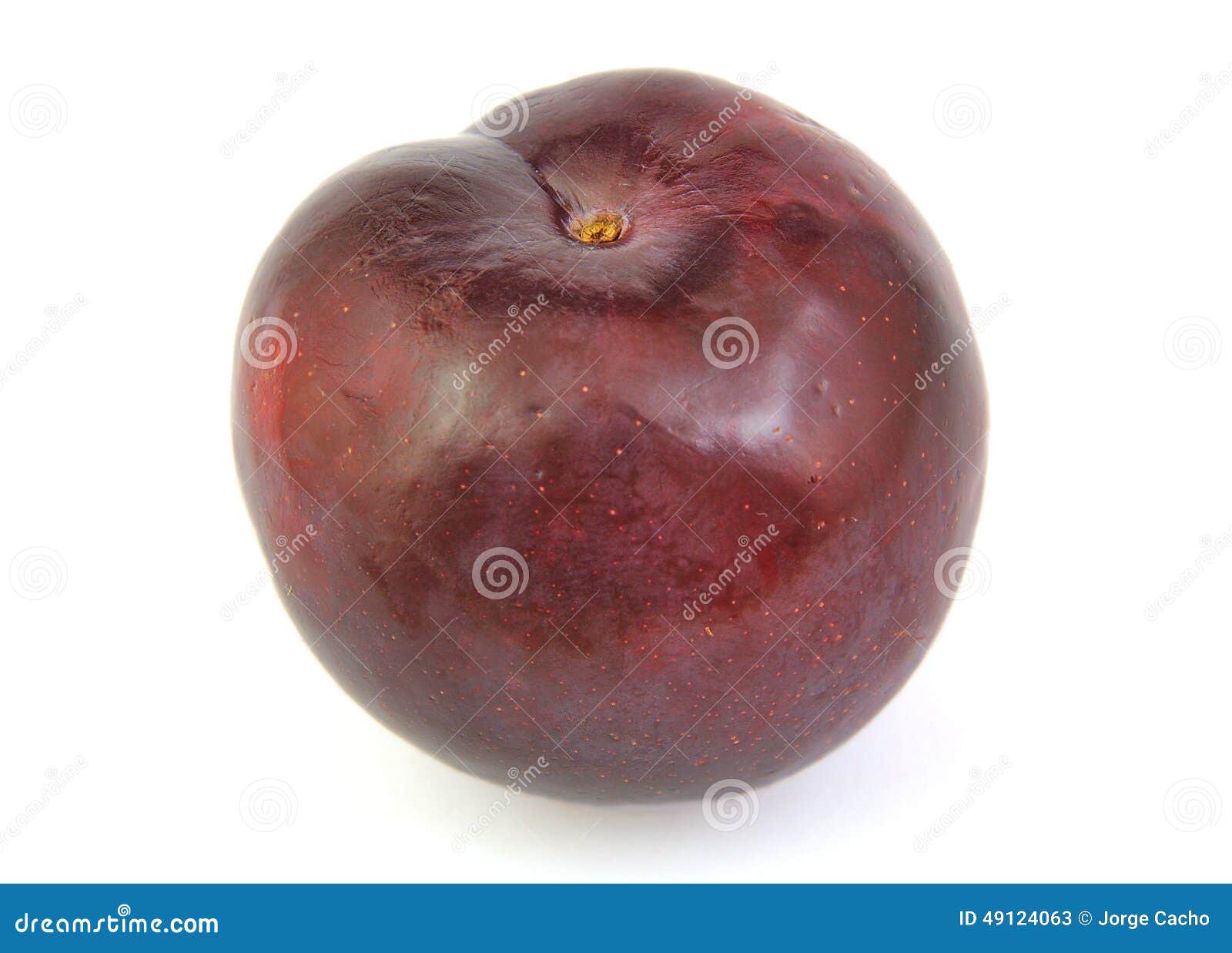 Front View of Plum on White Background. Stock Image - Image of snack ...
