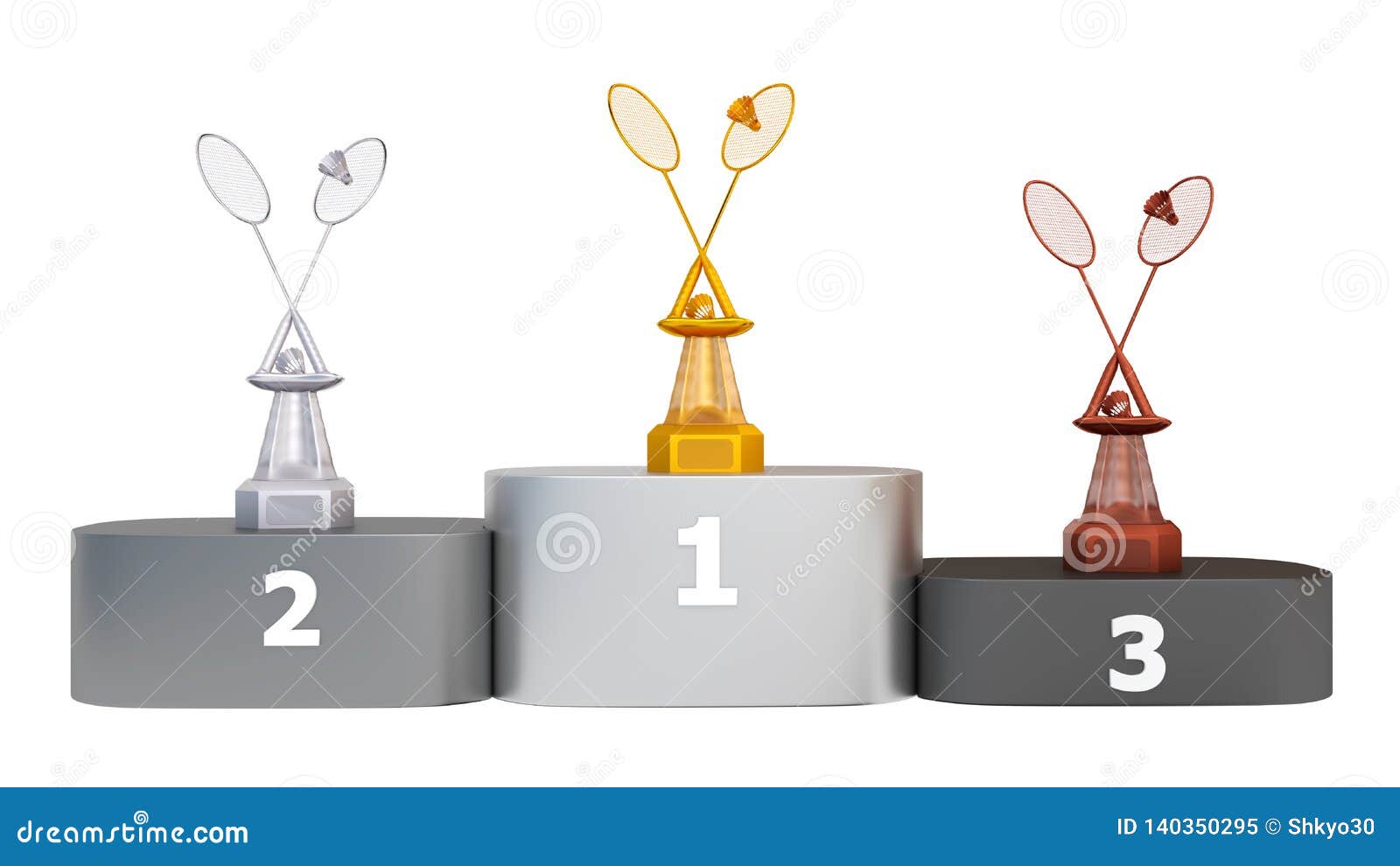 Badminton Shuttlecocks Isolated On White Background. 3D Illustration ...