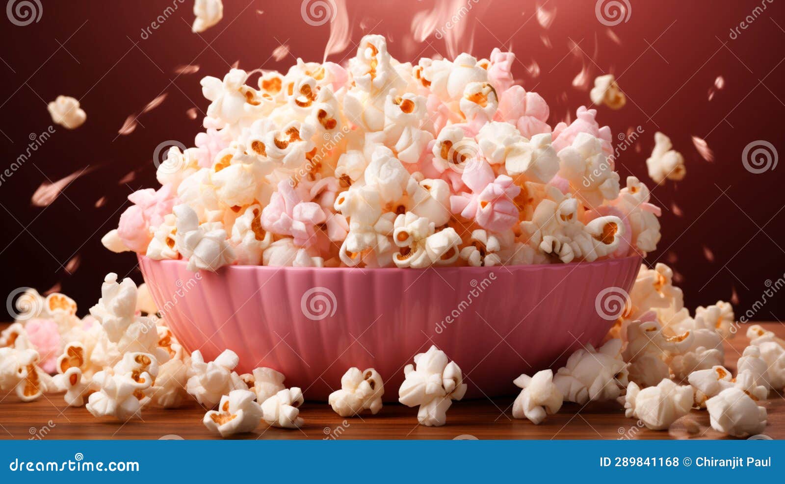 A Front View Popcorn Inside Package Spread All on Pink Stock Photo ...