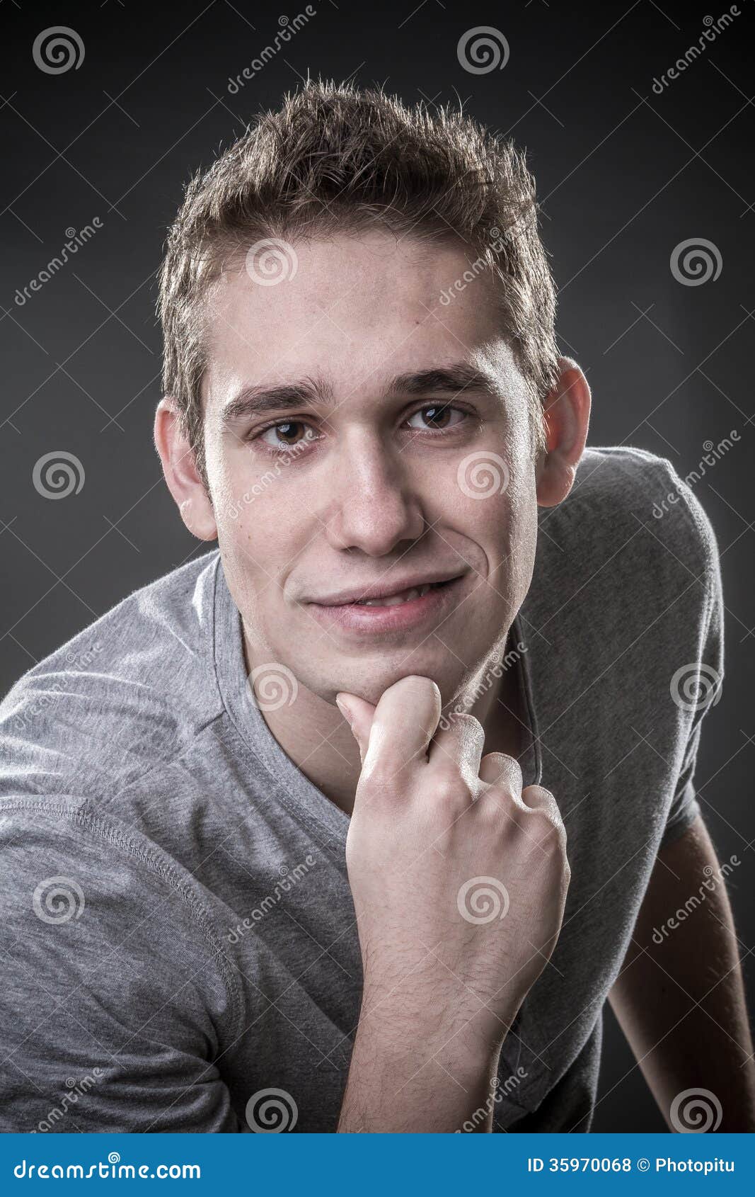 Front view stock photo. Image of face, serene, male, real - 35970068