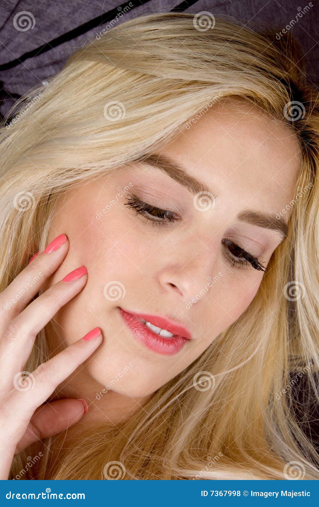 Front View of Posing Young Female Stock Photo - Image of casual ...