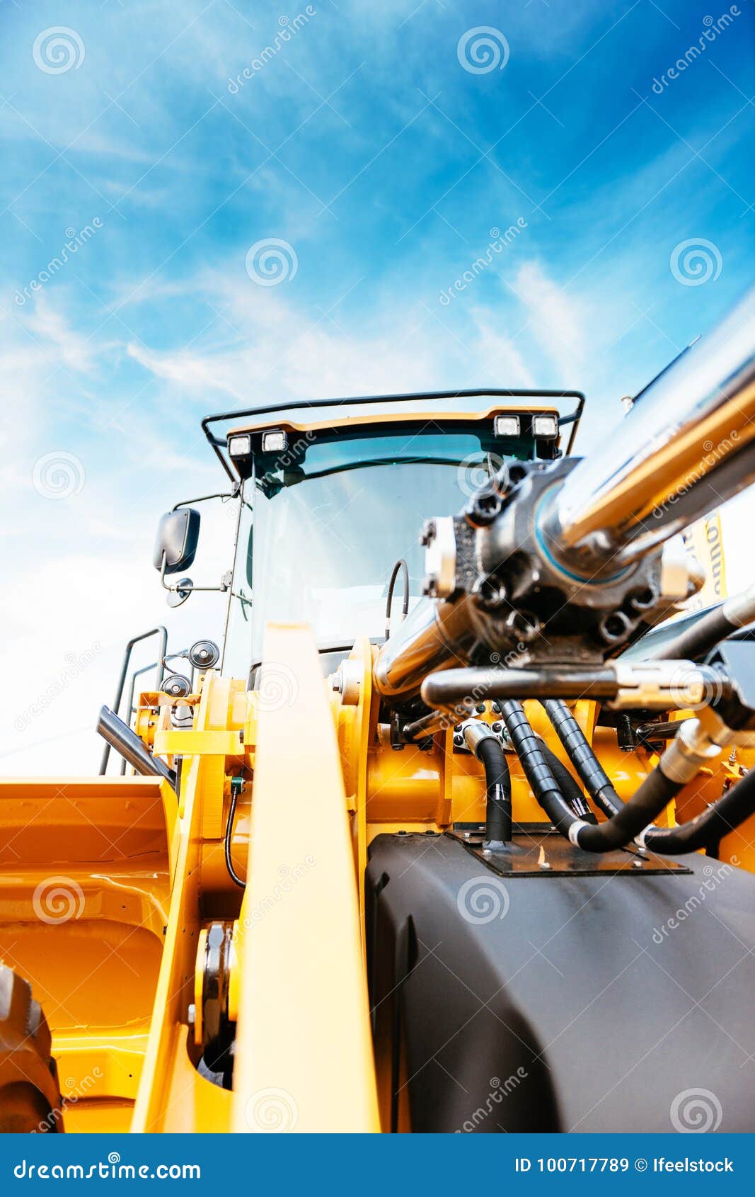 Powerful Excavator at Construction Site Stock Image - Image of ...