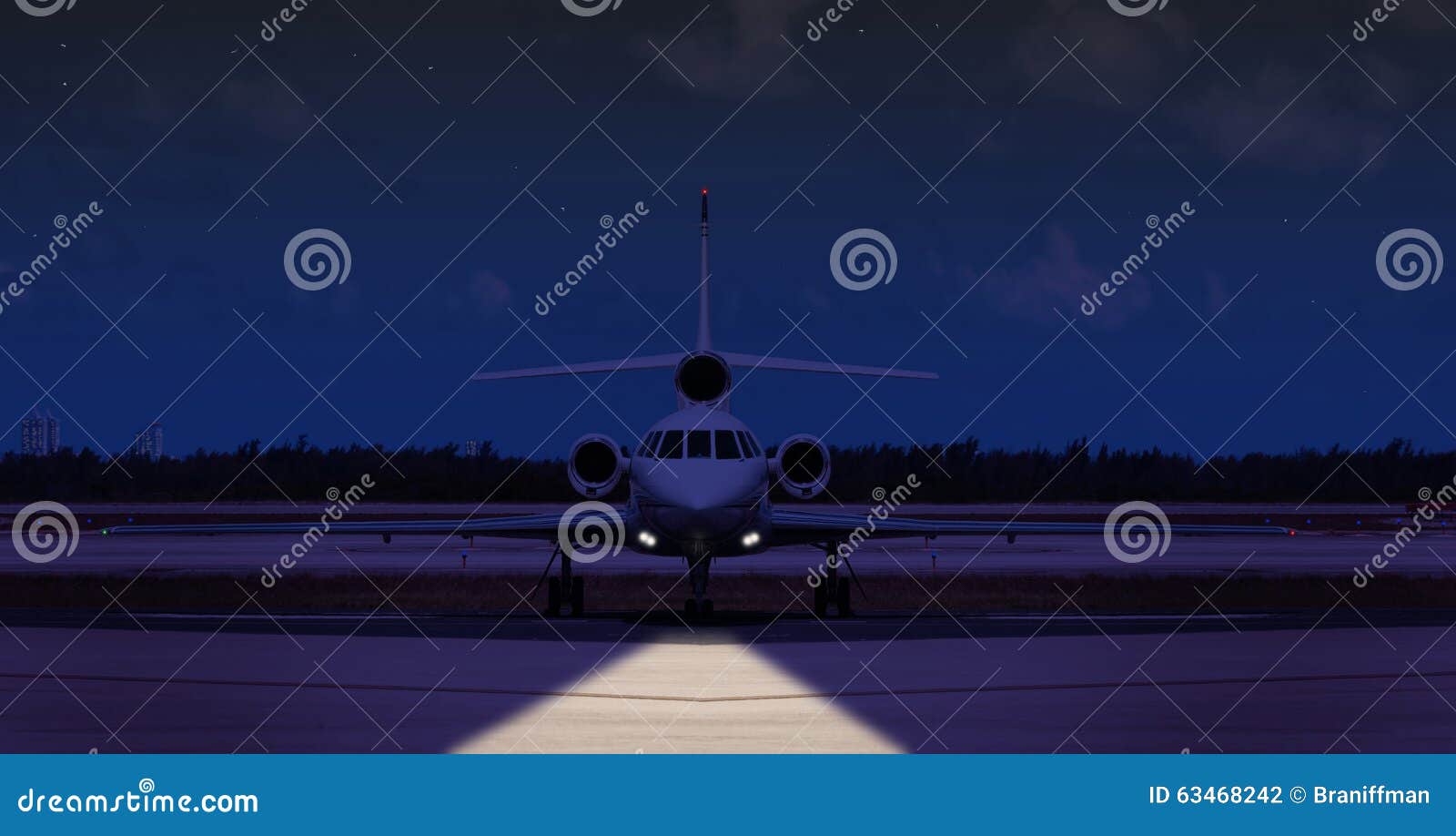 Front View of a Private Jet on the Runway Stock Photo - Image of close ...