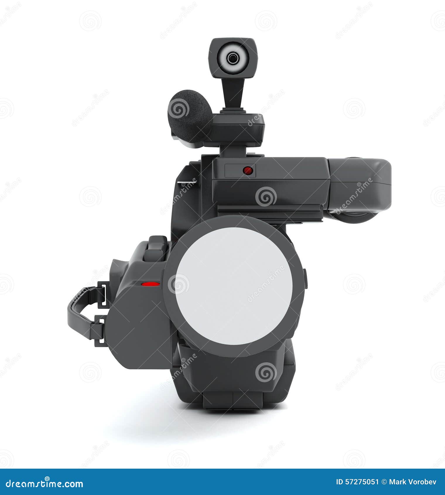 Front View Professional Video Camera on a White Stock Illustration ...