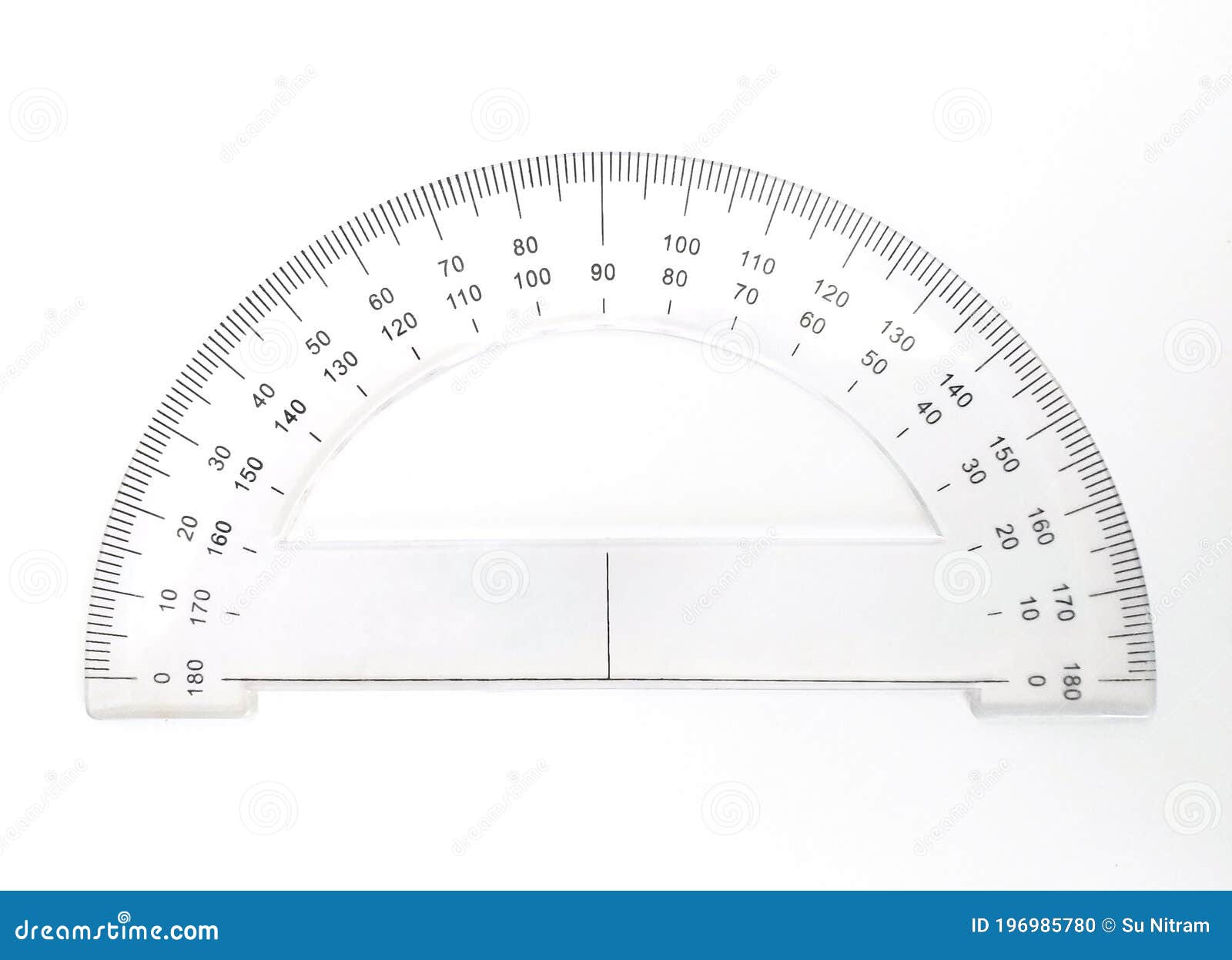 Front View of Protractor for Measuring Degrees Isolated on White ...