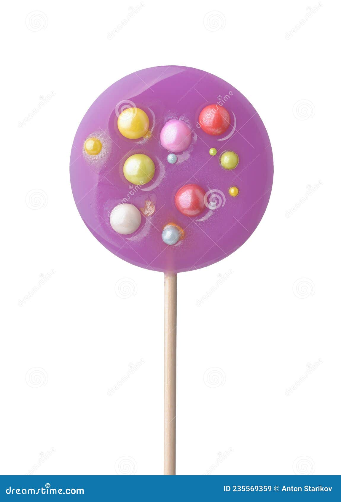 Front View of Purple Round Lollipop Stock Image - Image of cakepop ...