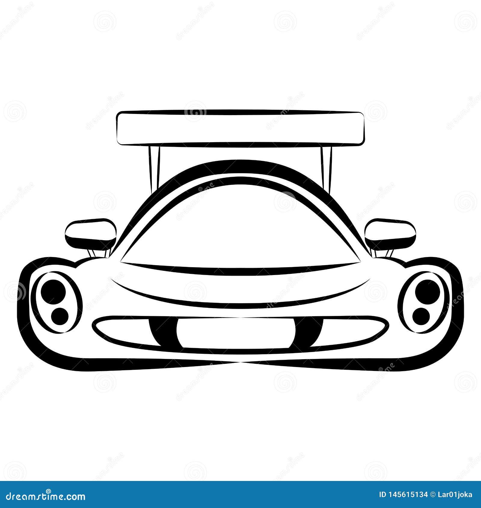 Front View of a Racing Car Sketch Stock Vector - Illustration of motor ...