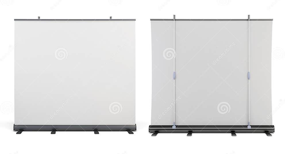Front View and Rear View of the Portable Screens Stock Illustration ...