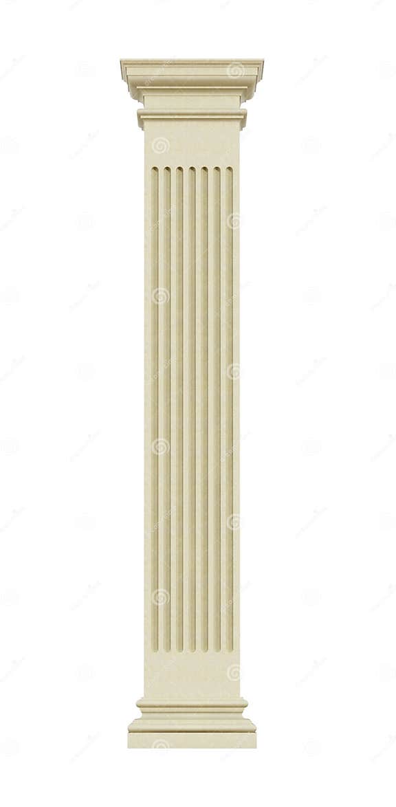 Front View of a Rectangular Stone Column Stock Illustration ...