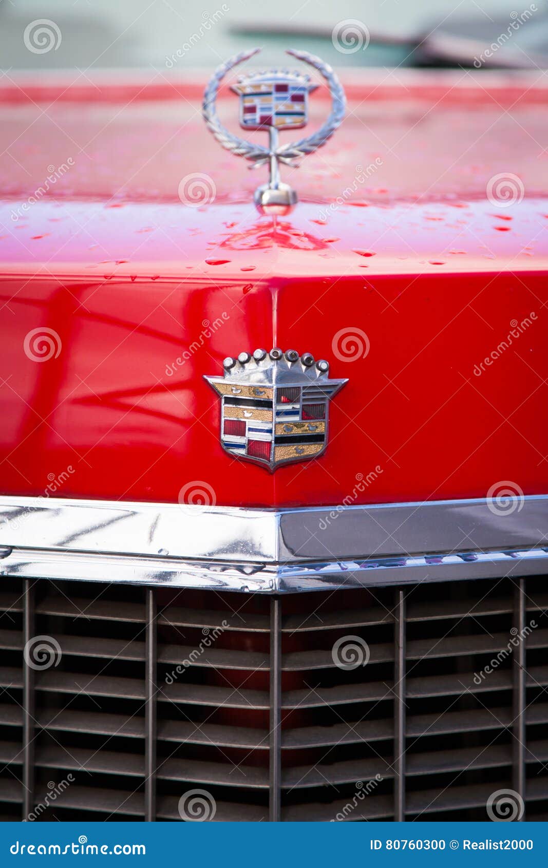 A Front View of Red Cadillac Editorial Image - Image of classic ...