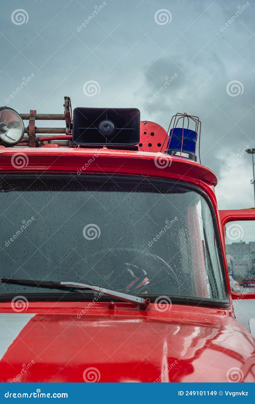 Front View of a Red Fire Truck Stock Image - Image of equipment ...