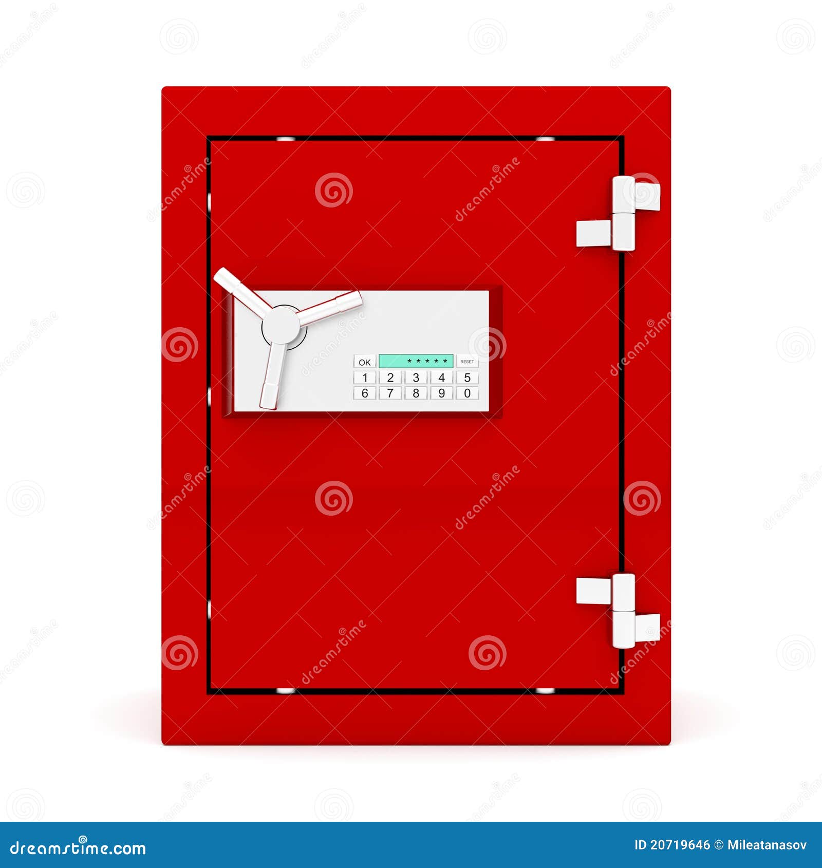 Front view of red safe box stock illustration. Illustration of iron ...