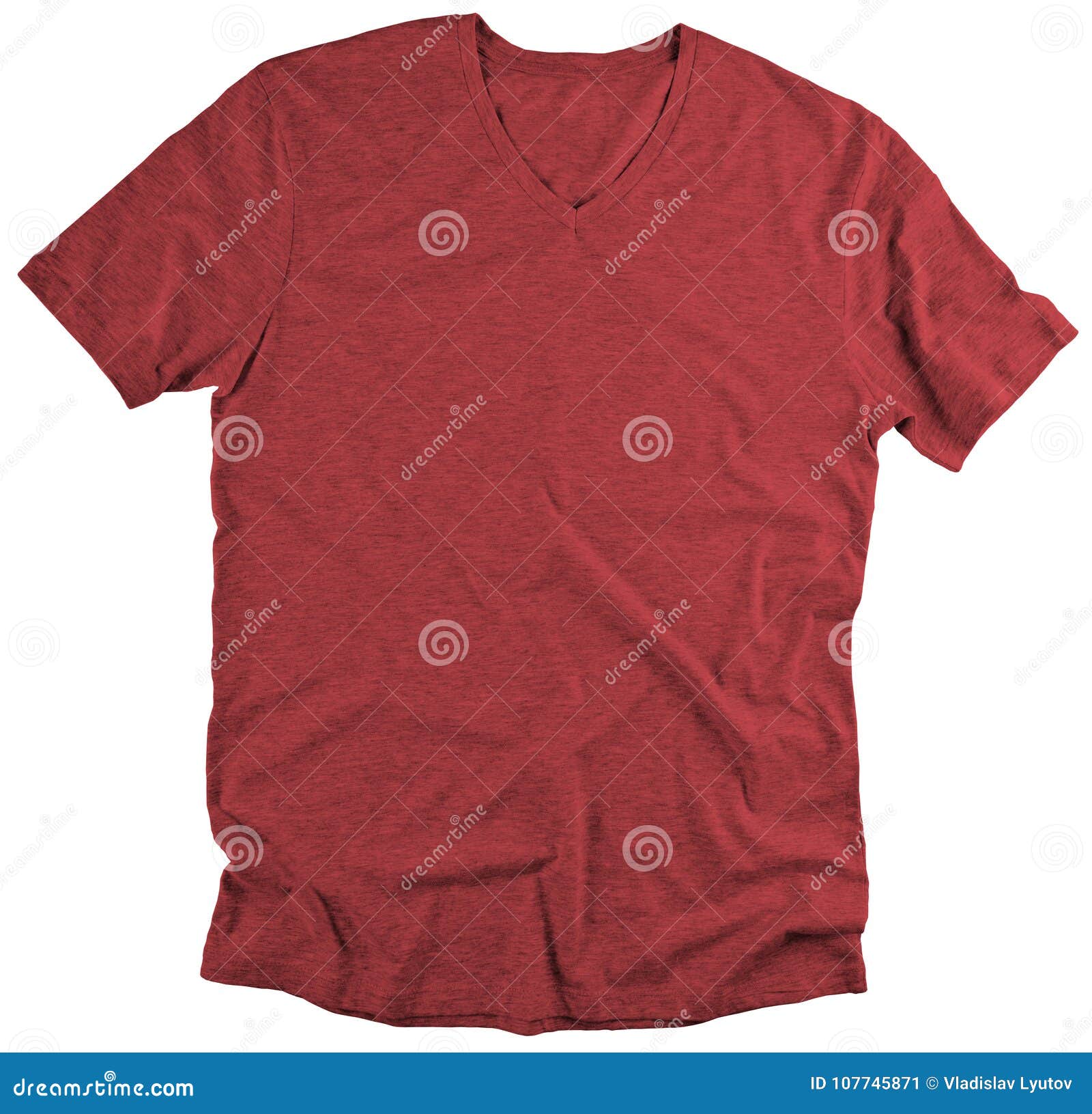 Front View of Red T-shirt on White Background. Stock Image - Image of ...