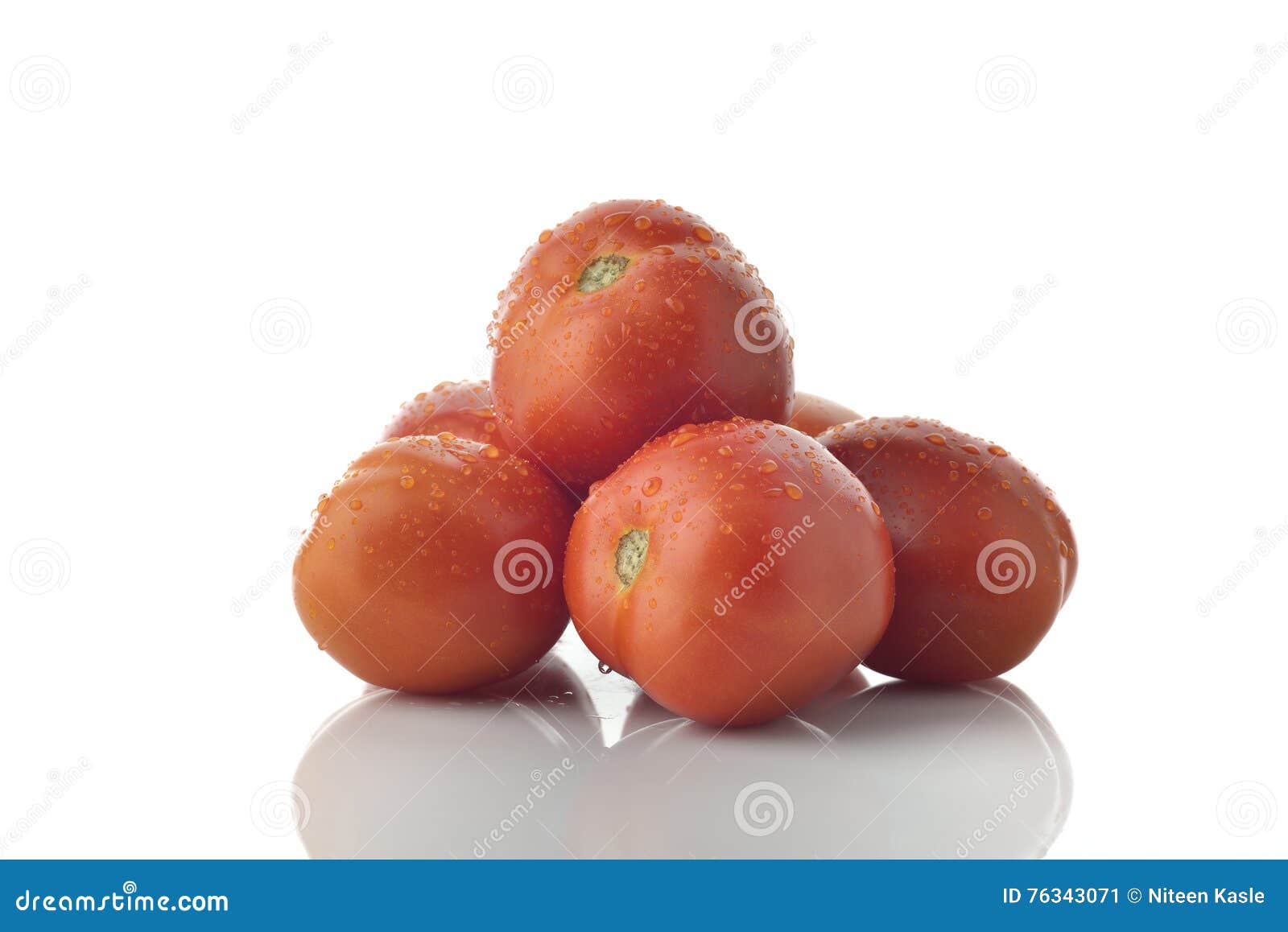Front View of Red Tomatoes Stacked on White Background Stock Image ...