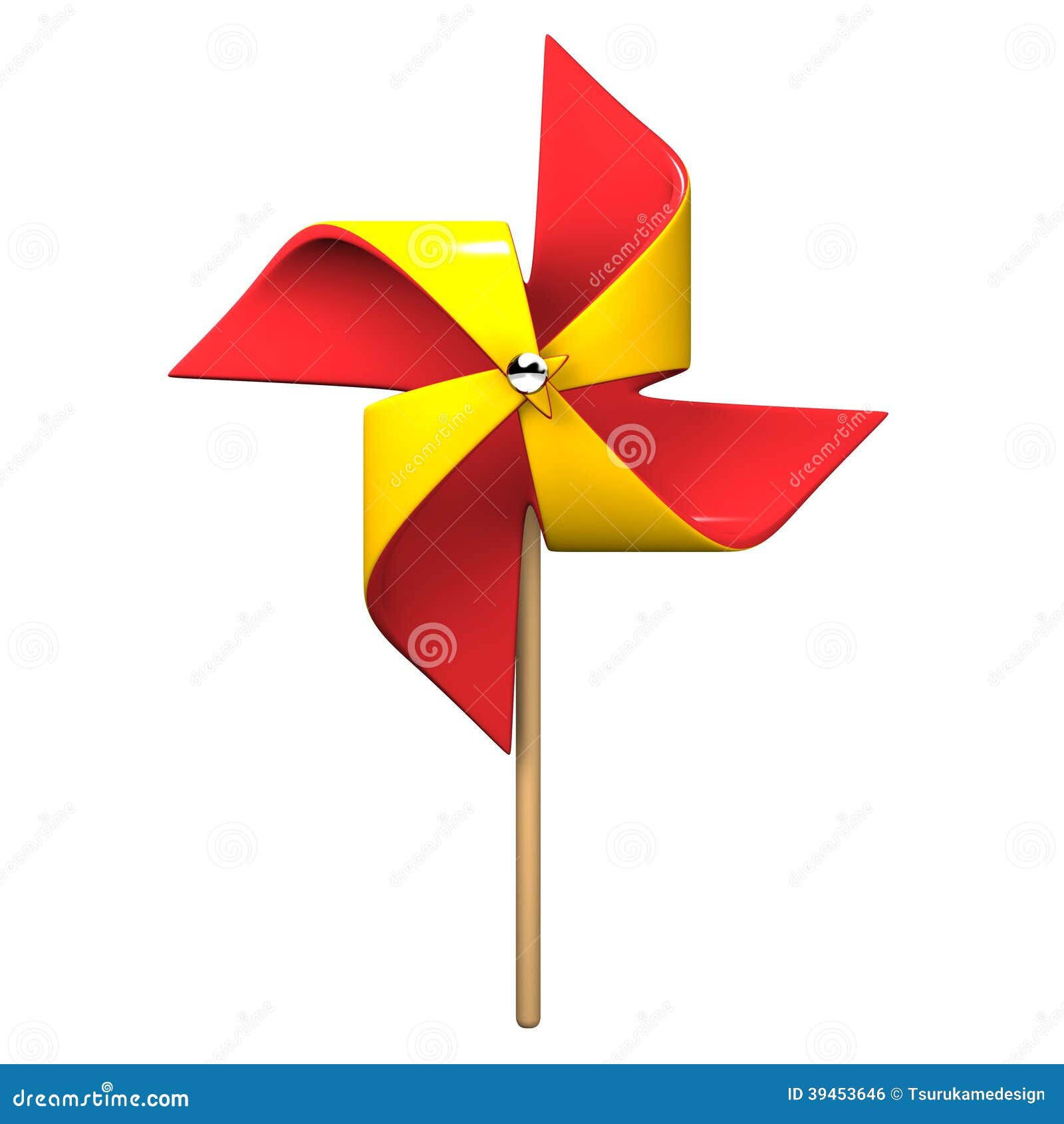 Front View of Red Yellow Pinwheel Stock Illustration - Illustration of ...