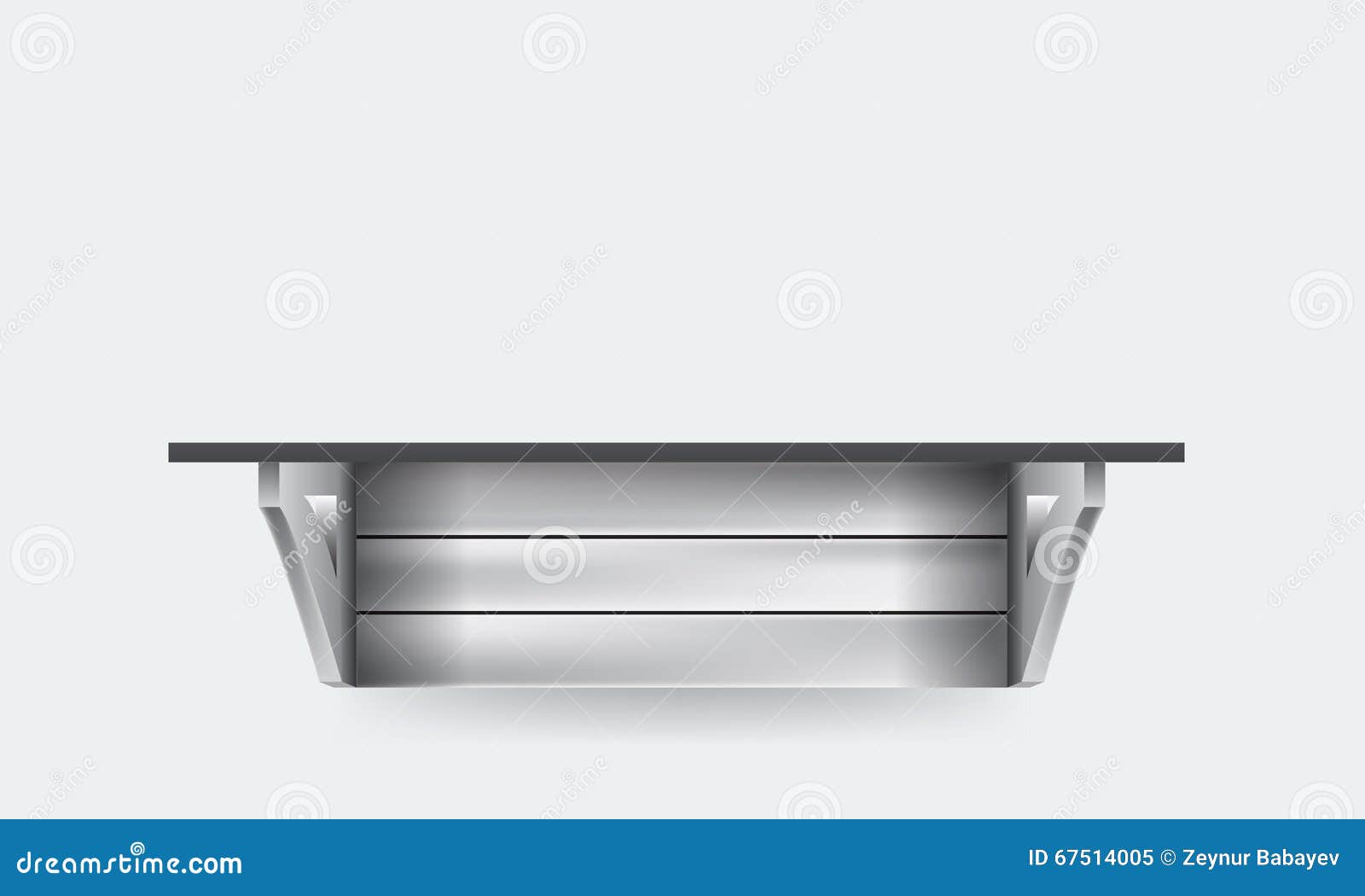 Front View of Regular Wooden Shelf Copy Space Isolated Vector Stock ...