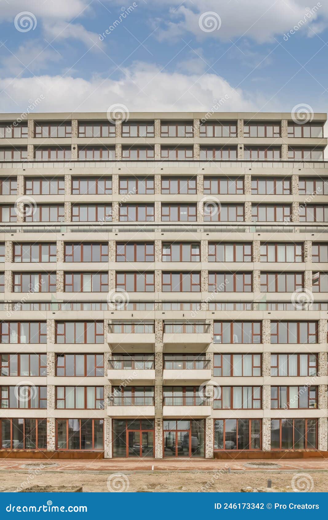 Front View of a Residential Multi-storey Building Stock Photo - Image ...