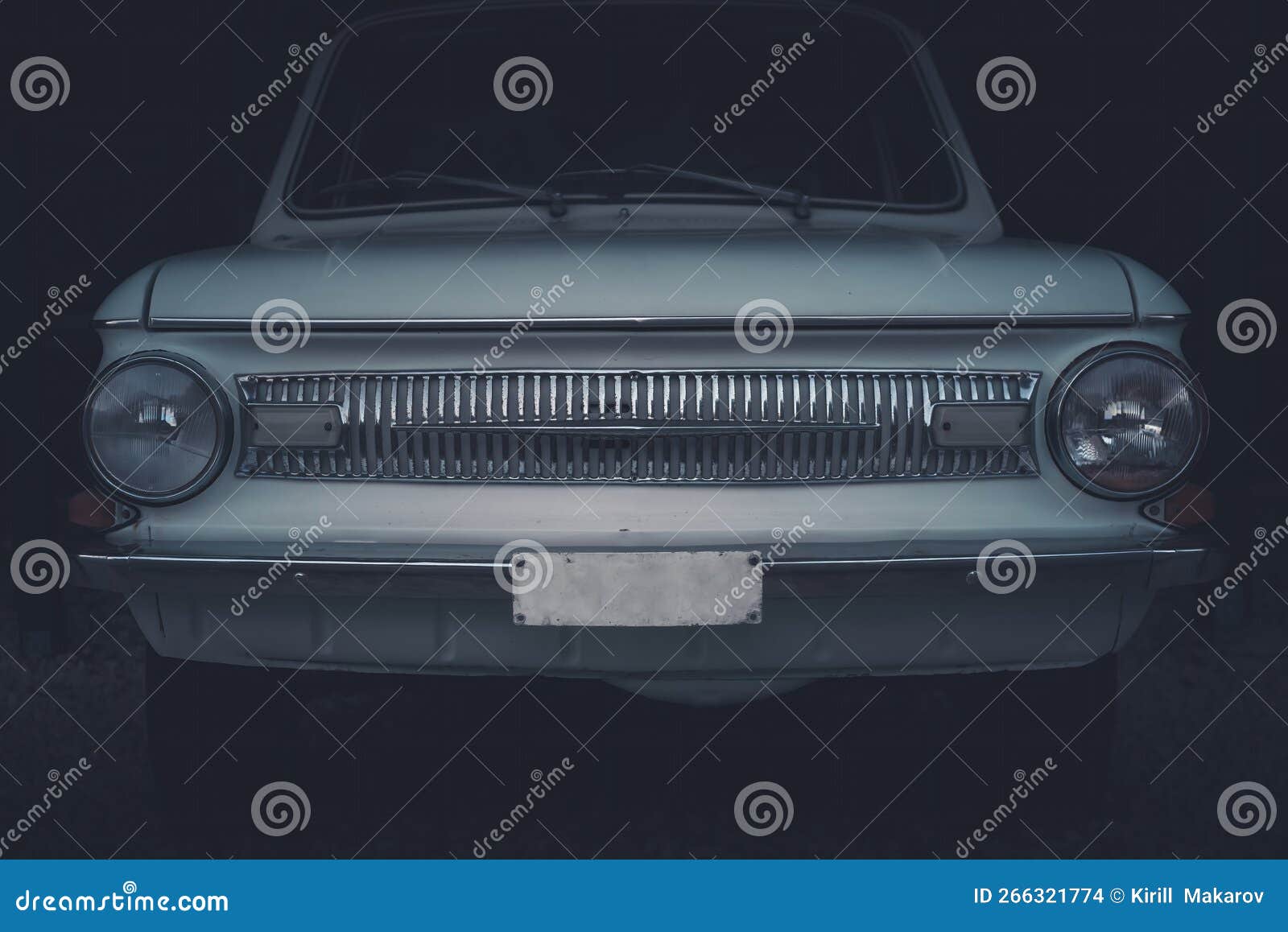 Front View of Retro Soviet Car. Studio Shot Stock Photo - Image of ...