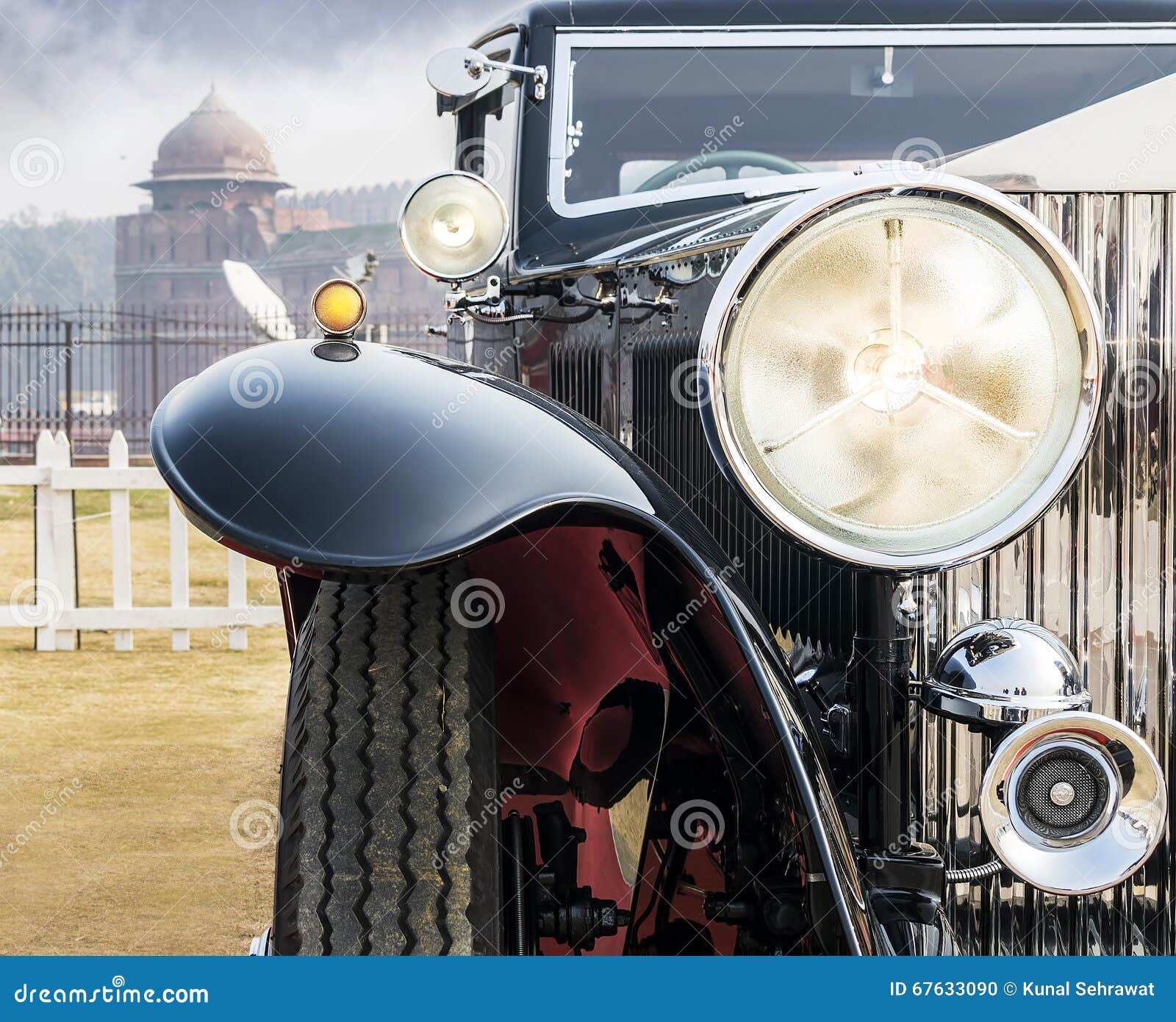 Front View of a Retro / Vintage / Oldtimer Saloon Car Stock Photo ...