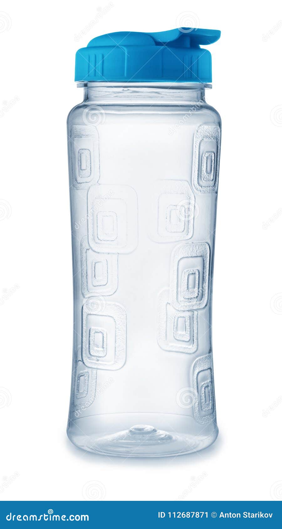 Front View of Reusable Plastic Water Bottle Stock Image - Image of ...