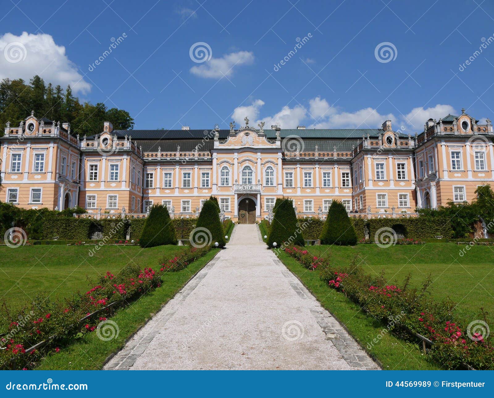Front View of Rococo Castle Nove Hrady, Czech Republic Stock Image ...