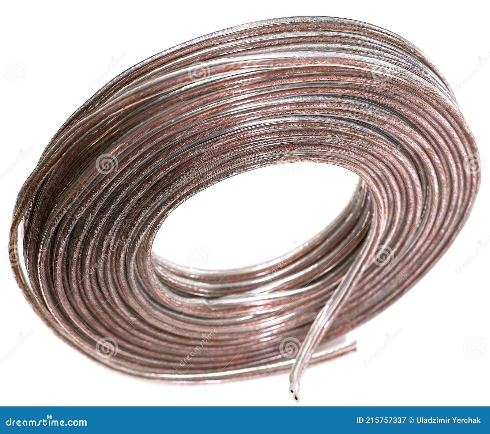 Front View of Rolled Audio Cable without Packaging Isolated on White ...