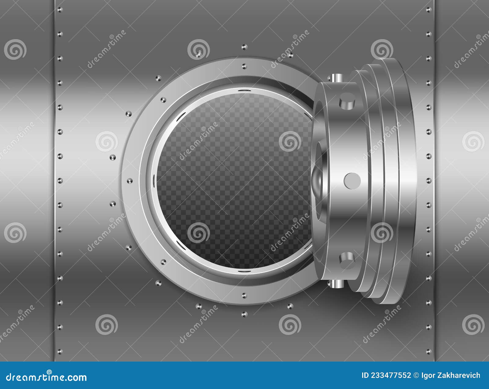 Front View Round Open Bank Vault Door Stock Illustration - Illustration ...