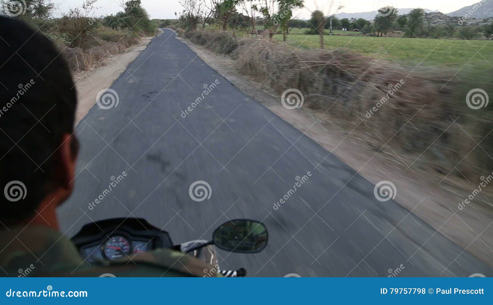 Front View on Rural Road during a Motorcycle Ride in Jodhpur. Stock ...