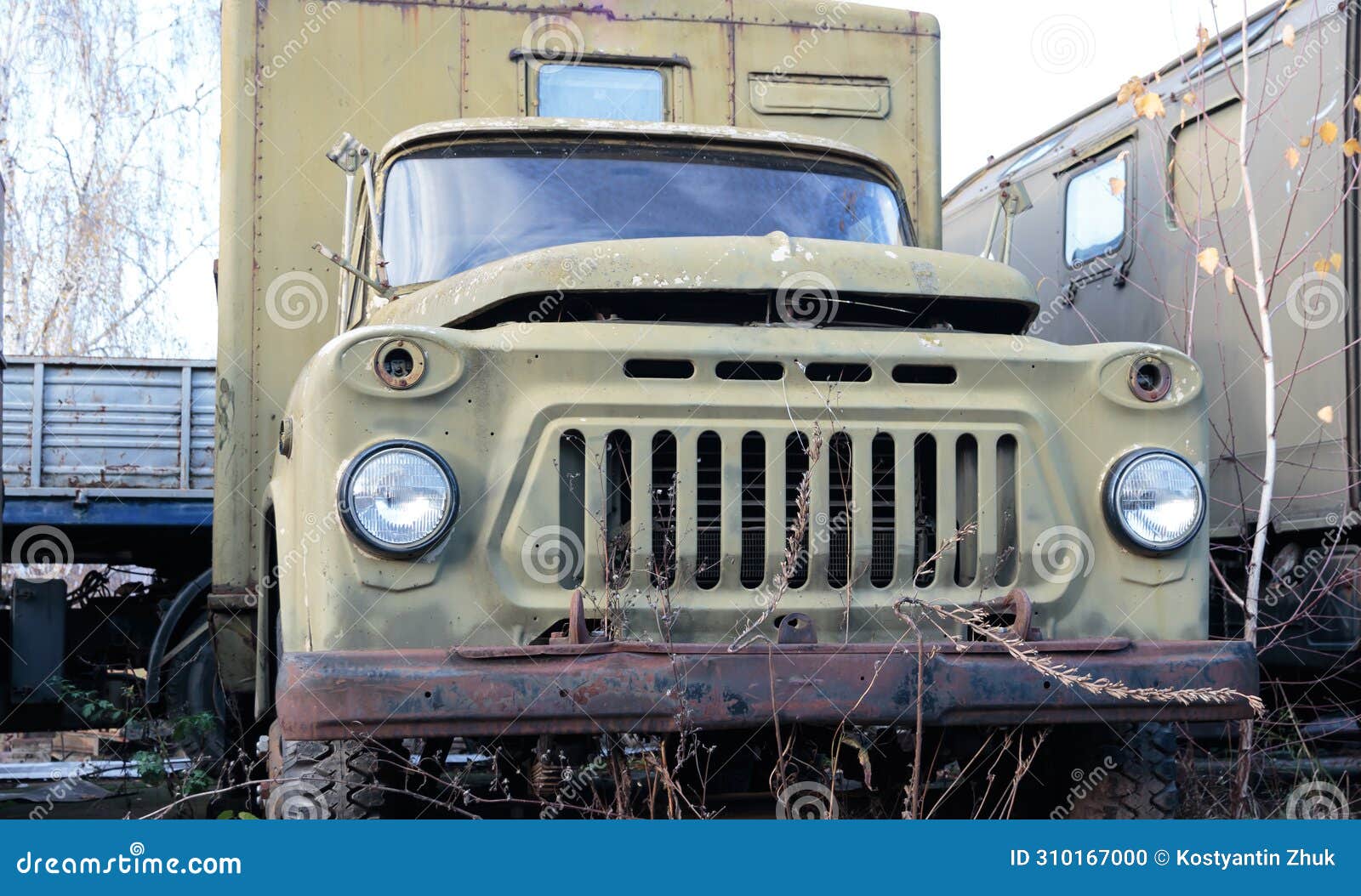 Front View of a Rusty Russian Truck Stock Photo - Image of rusty ...