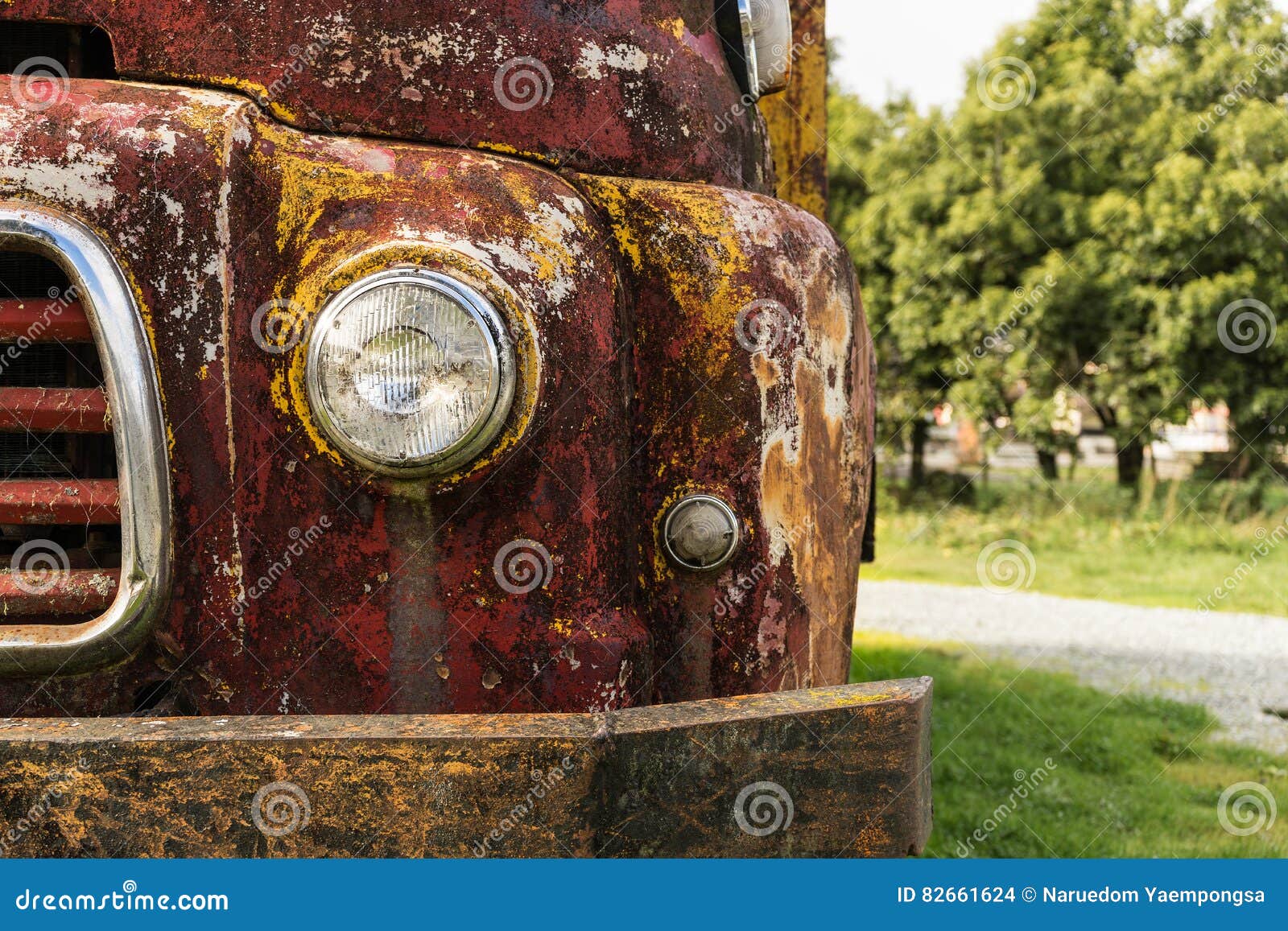 Front view of rusty truck stock photo. Image of dirty - 82661624