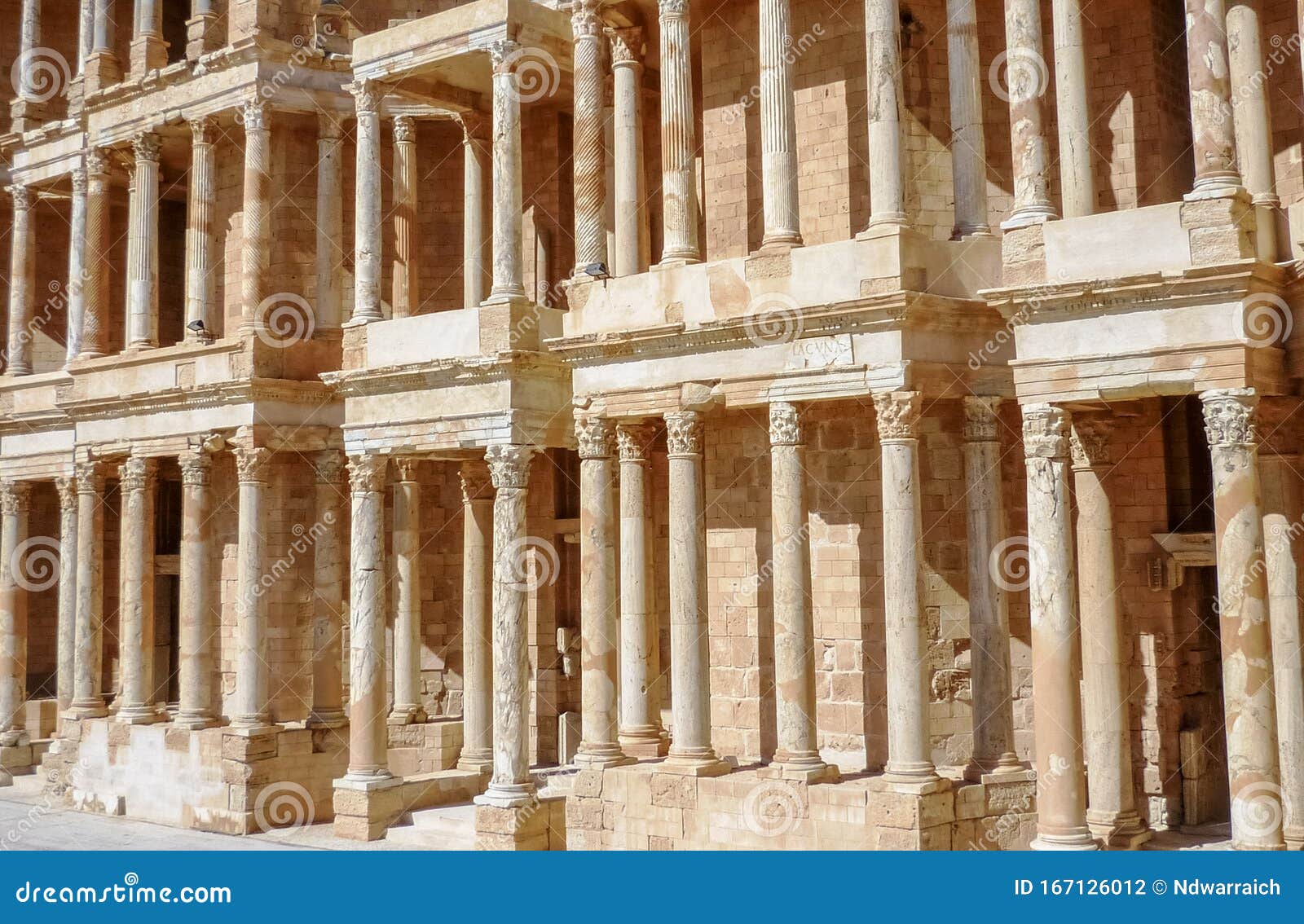 Front View of the Sabratha Ruins Stock Photo - Image of fascinating ...