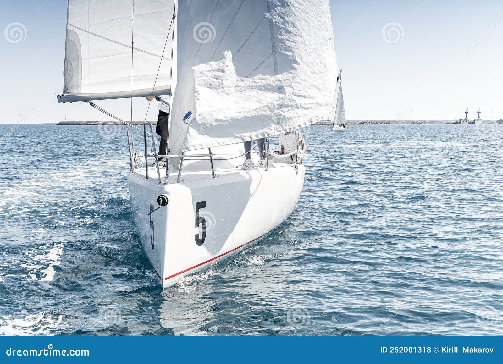 Front View of Sailing Boat Yacht Stock Photo - Image of close, sailboat ...