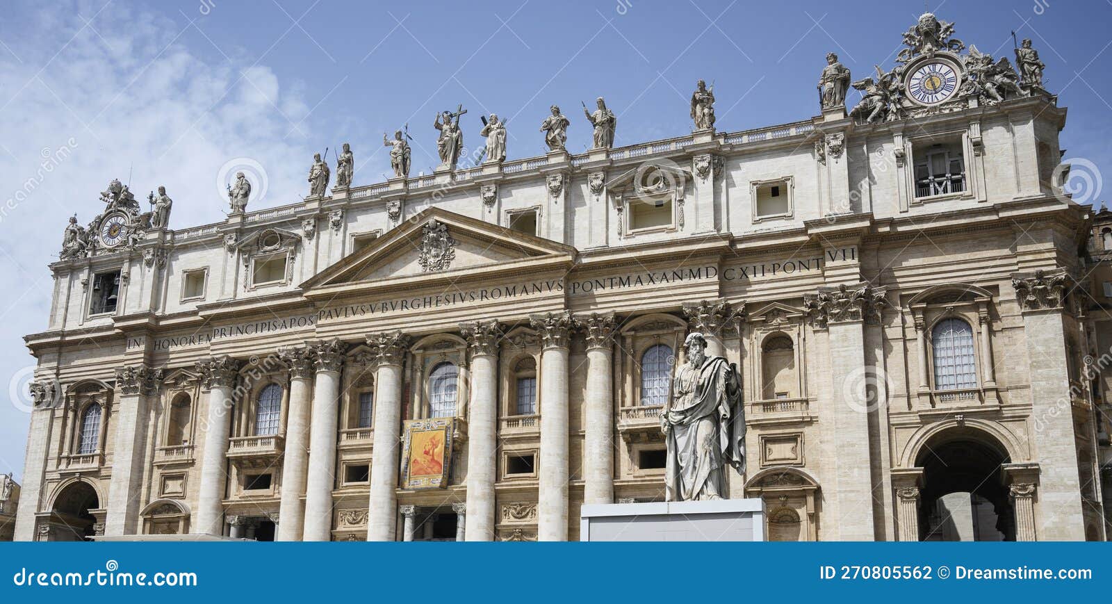 Front View of Saint Peter S Basilica Vatican. Stock Photo - Image of ...