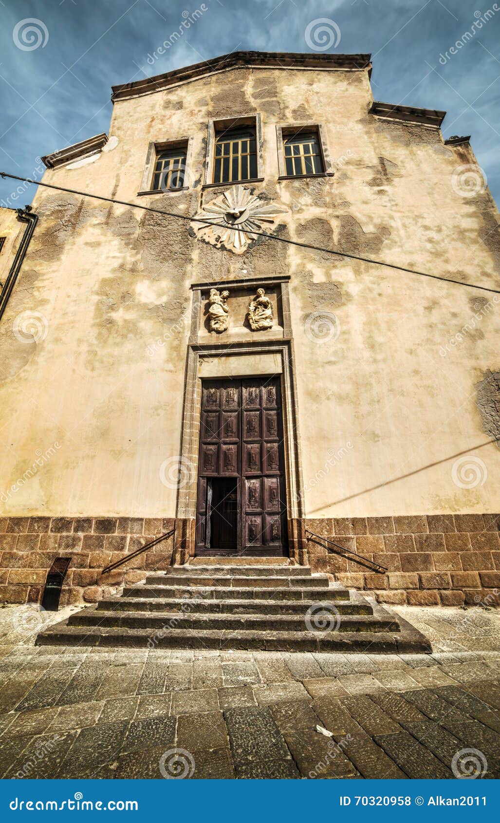 Front View of San Michele Church in Alghero Stock Photo - Image of ...