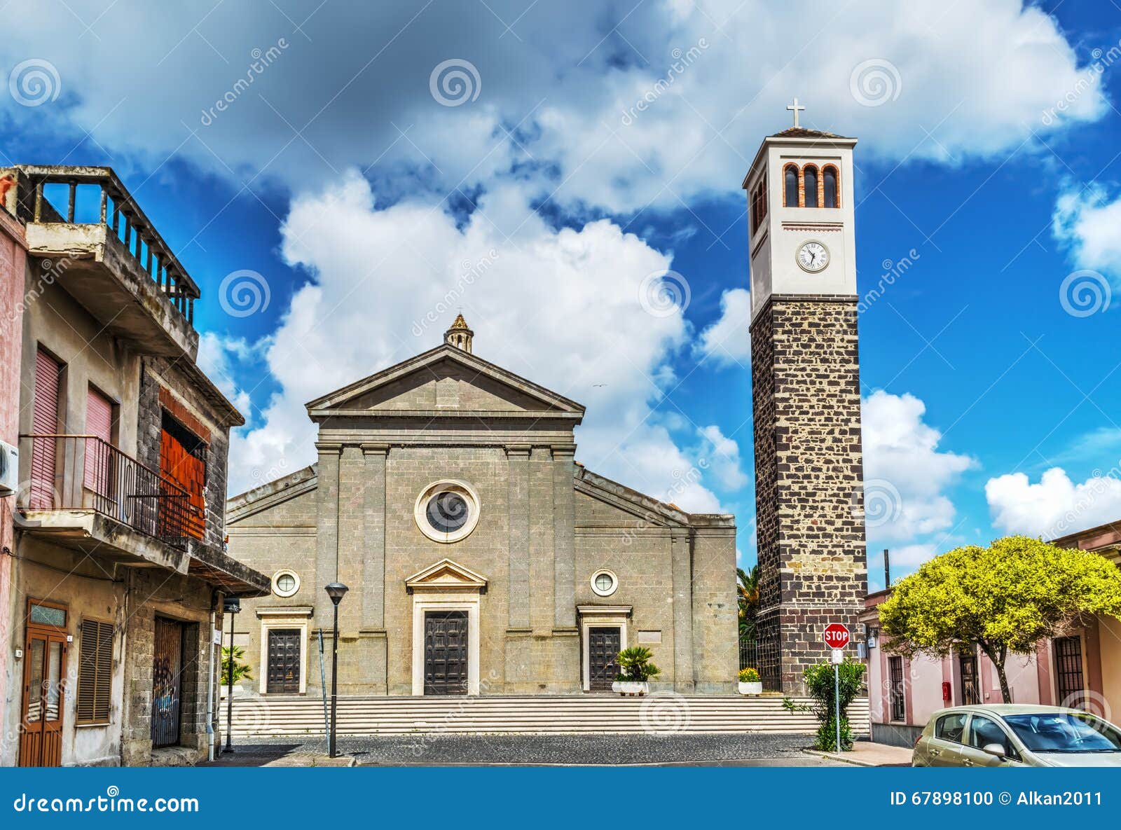 Front View of Santa Maria Church in Cabras Stock Photo - Image of ...