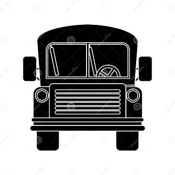 Front View School Bus with Wheels Stock Vector - Illustration of ...