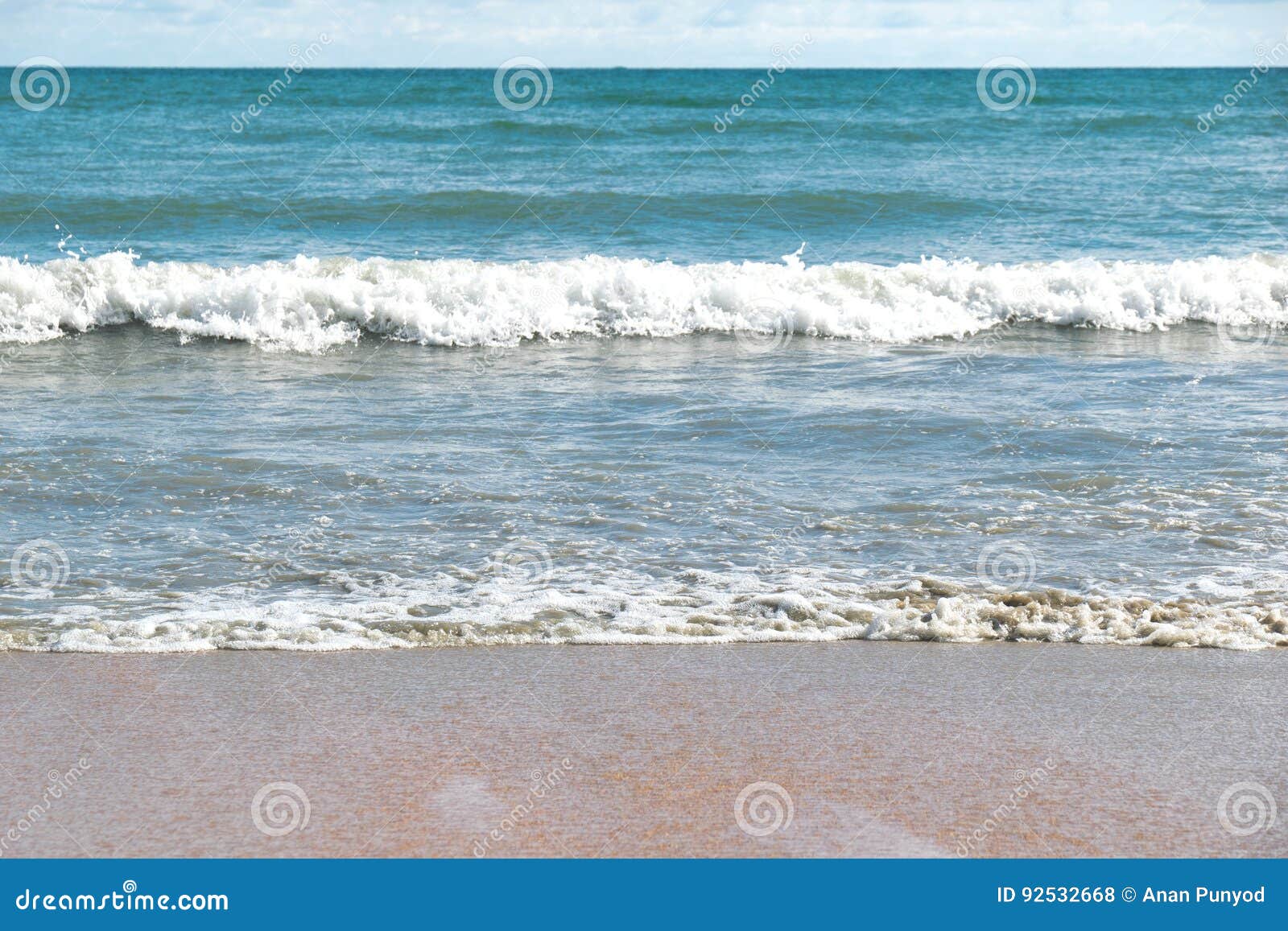 Front View Sea Waves and Sand Beach Stock Photo - Image of island ...