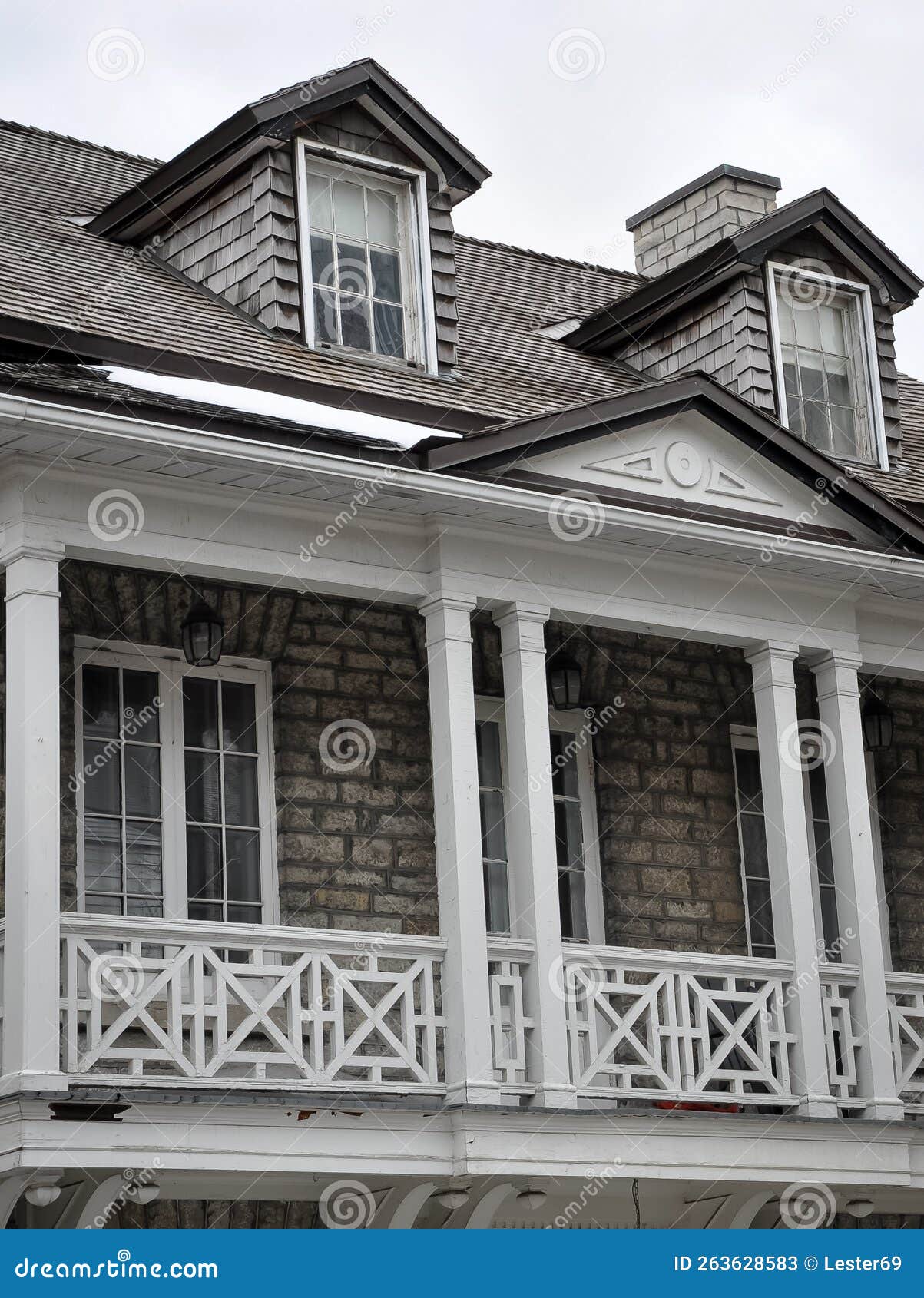 Front View of Second Floor of a House Stock Image - Image of ...