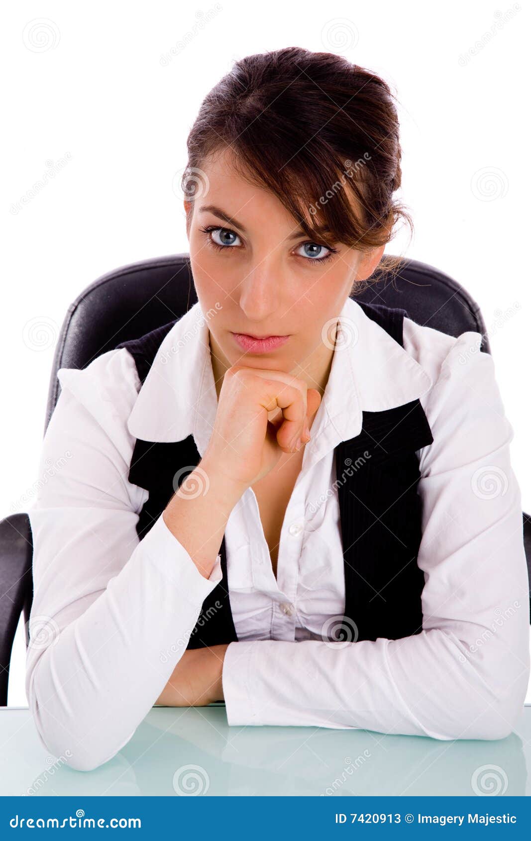 Front View of Serious Female Executive Stock Image - Image of career ...