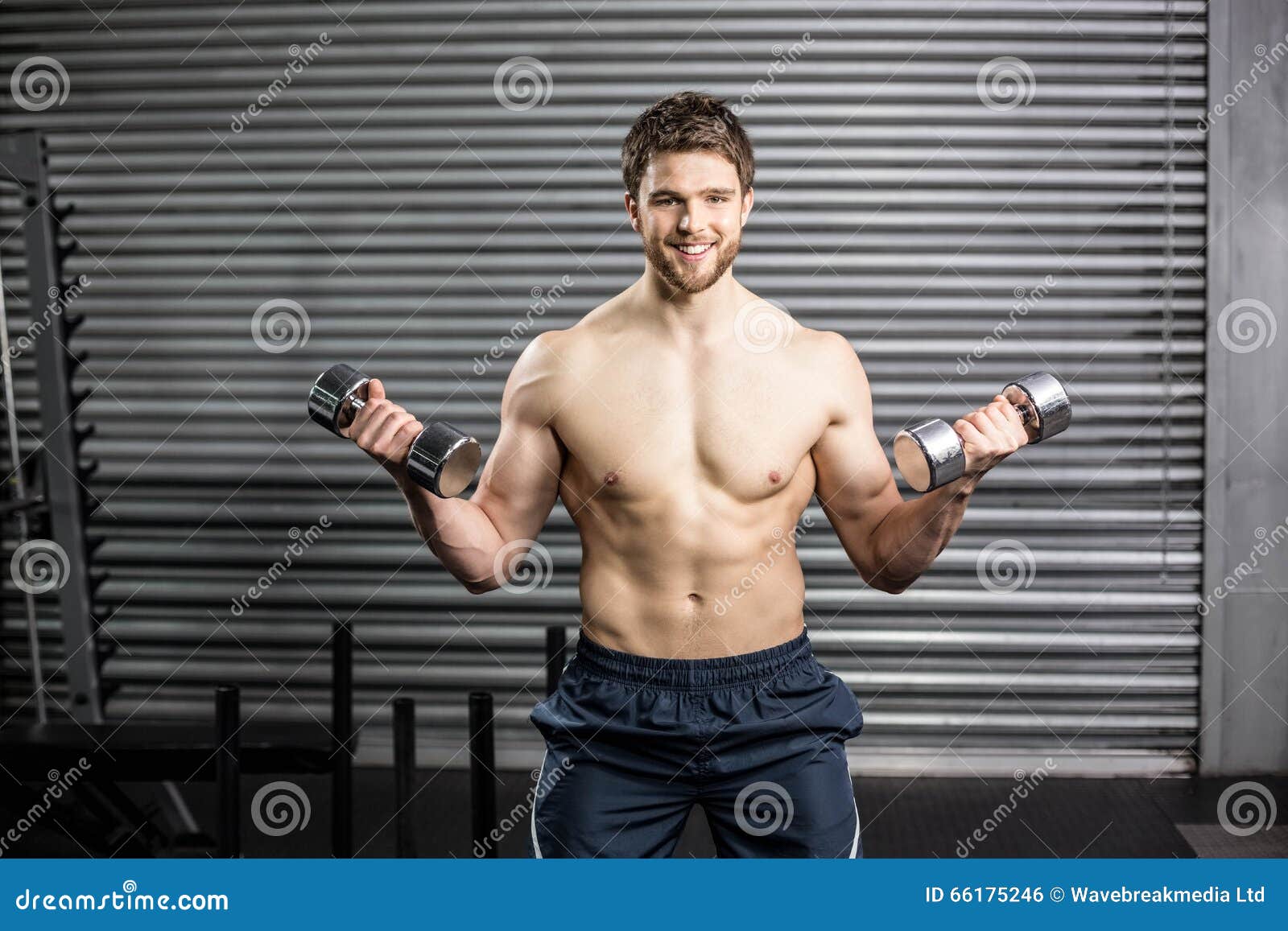 Front View of Serious Man Lifting Weight Stock Photo - Image of weight ...