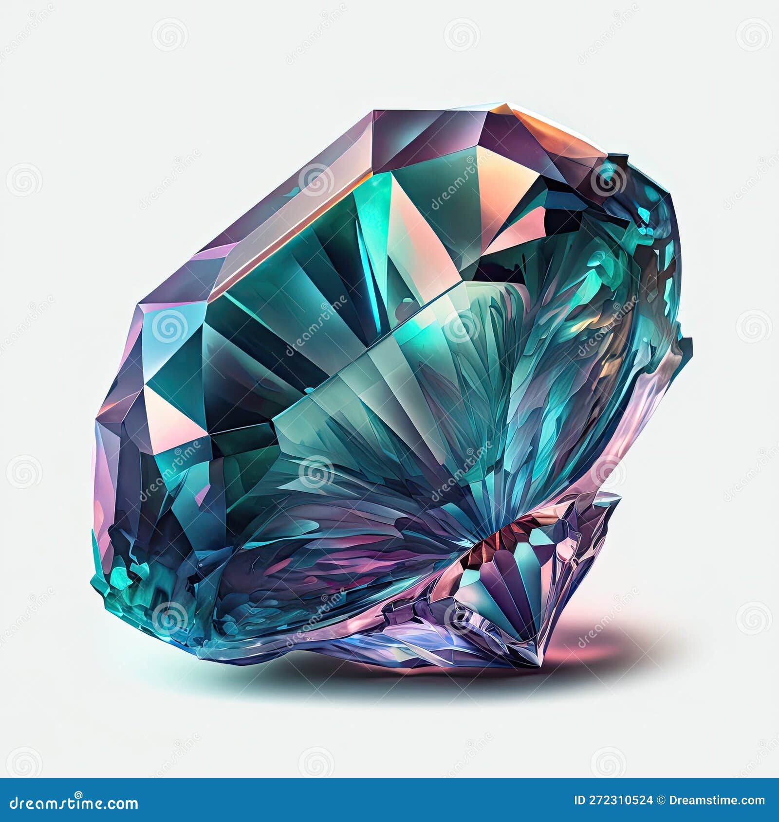 Front View of Shining Bright Alexandrite Gemstone Illustration on a ...