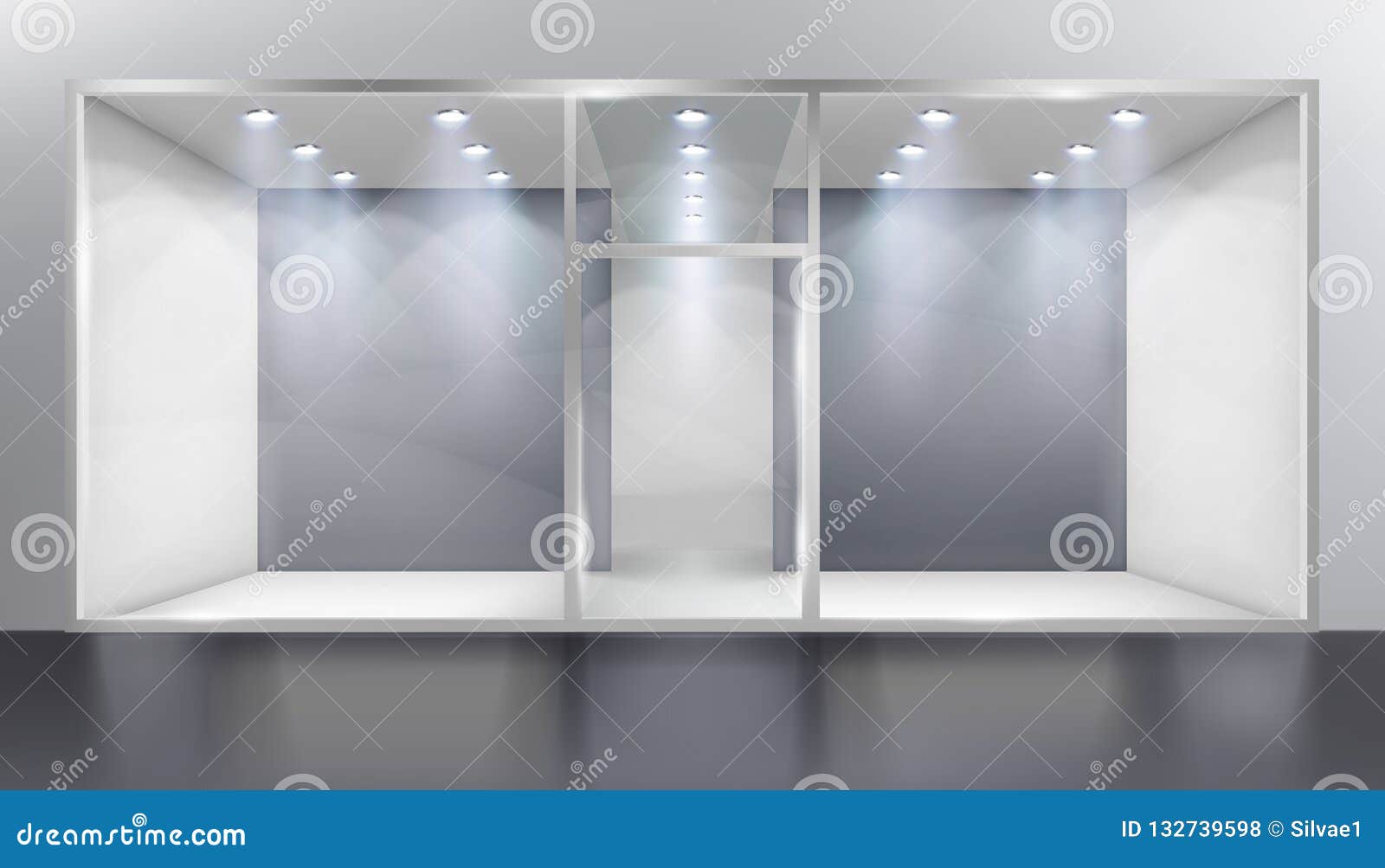 Empty Shop Window. Vector Illustration. Stock Vector - Illustration of ...