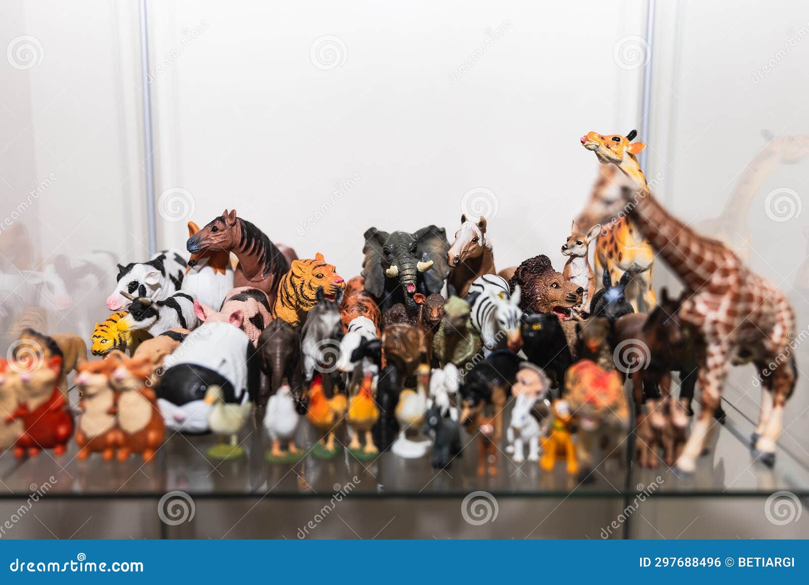 Front View of a Showcase with Toy Animals in a Therapy Session. Stock ...