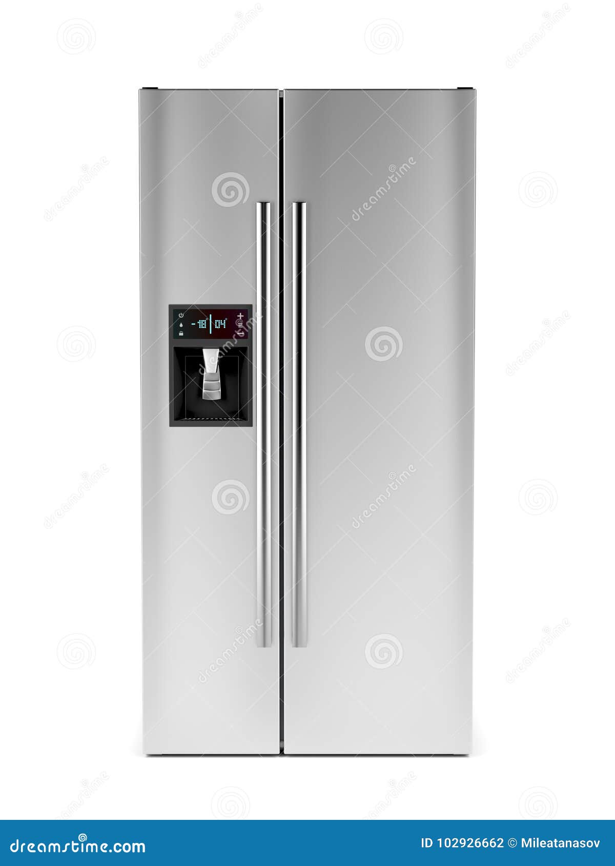 Front View of Side-by-side Refrigerator Stock Illustration ...