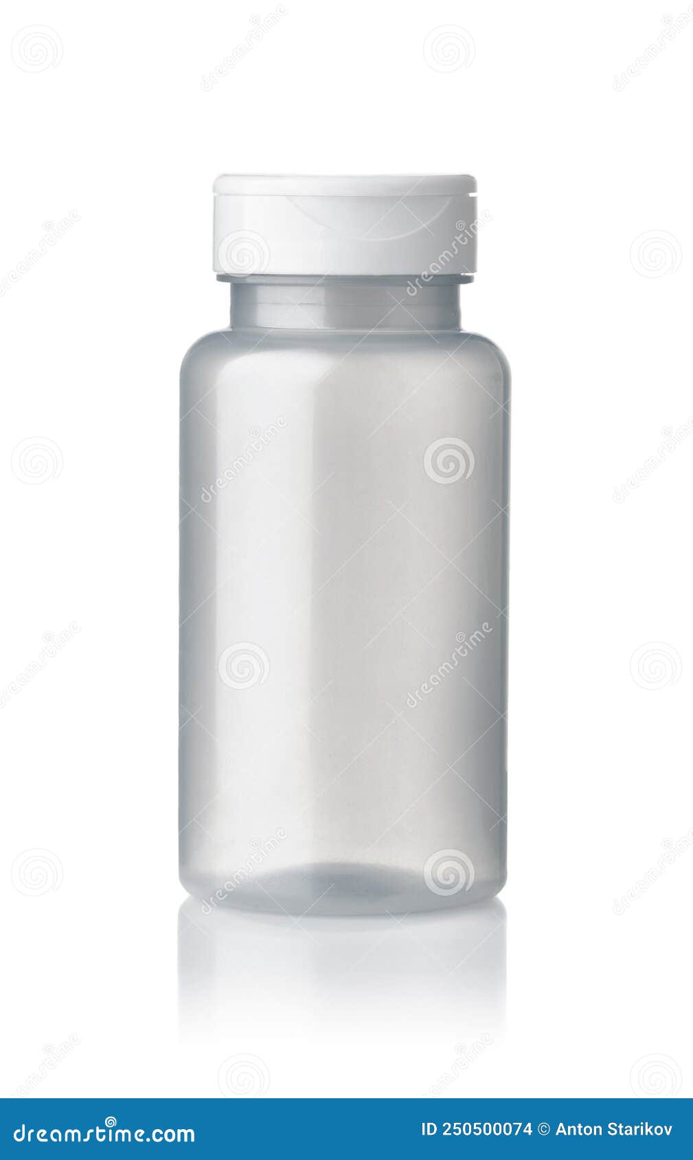 Front View of Silver Colored Translucent Plastic Bottle Stock Photo ...