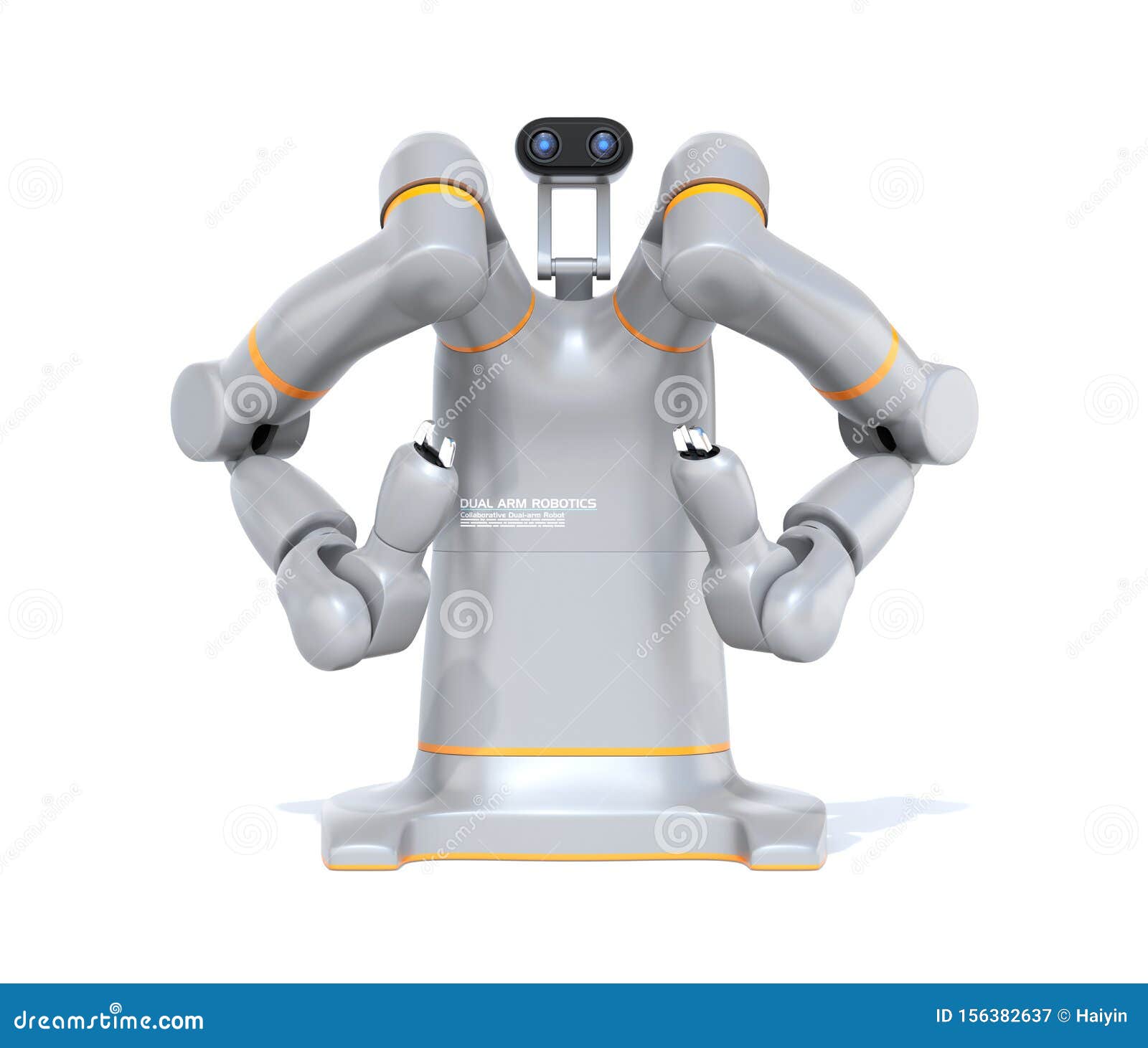 Dual-arm Robot Assembly Motor Coils In Cell-production Space. AGV, CNC ...