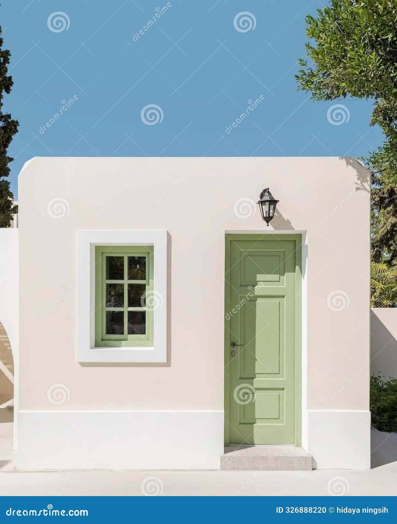 Front View of a Simple Unique House Stock Photo - Image of villa ...